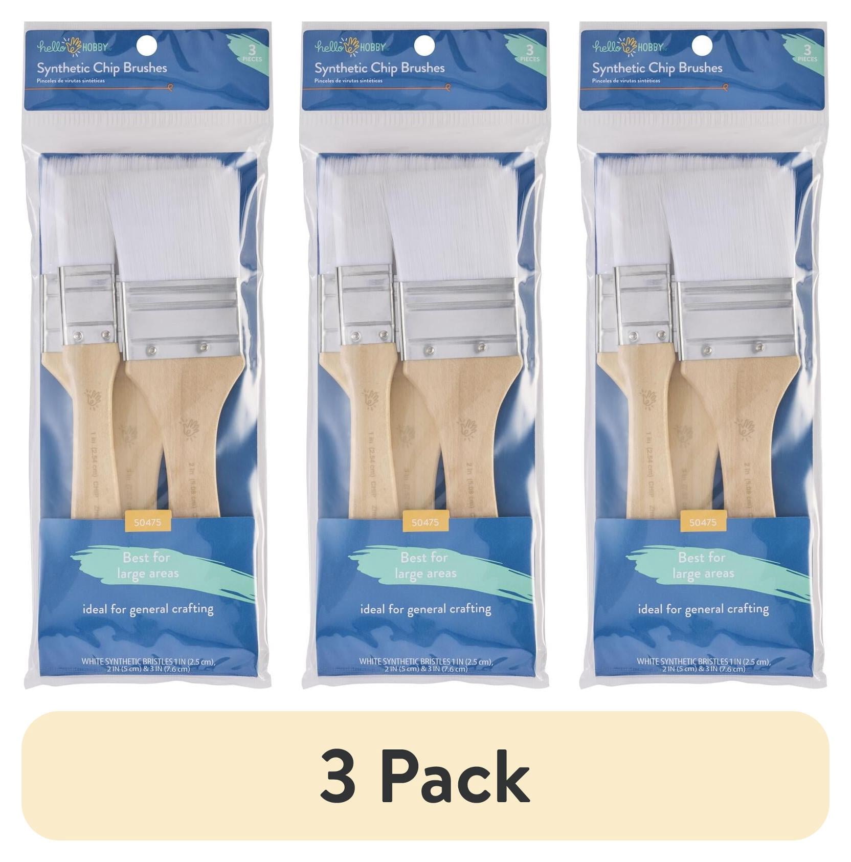 (3 pack) Hello Hobby 3 Pc Synthetic Chip Paint Brush Set - Walmart.com