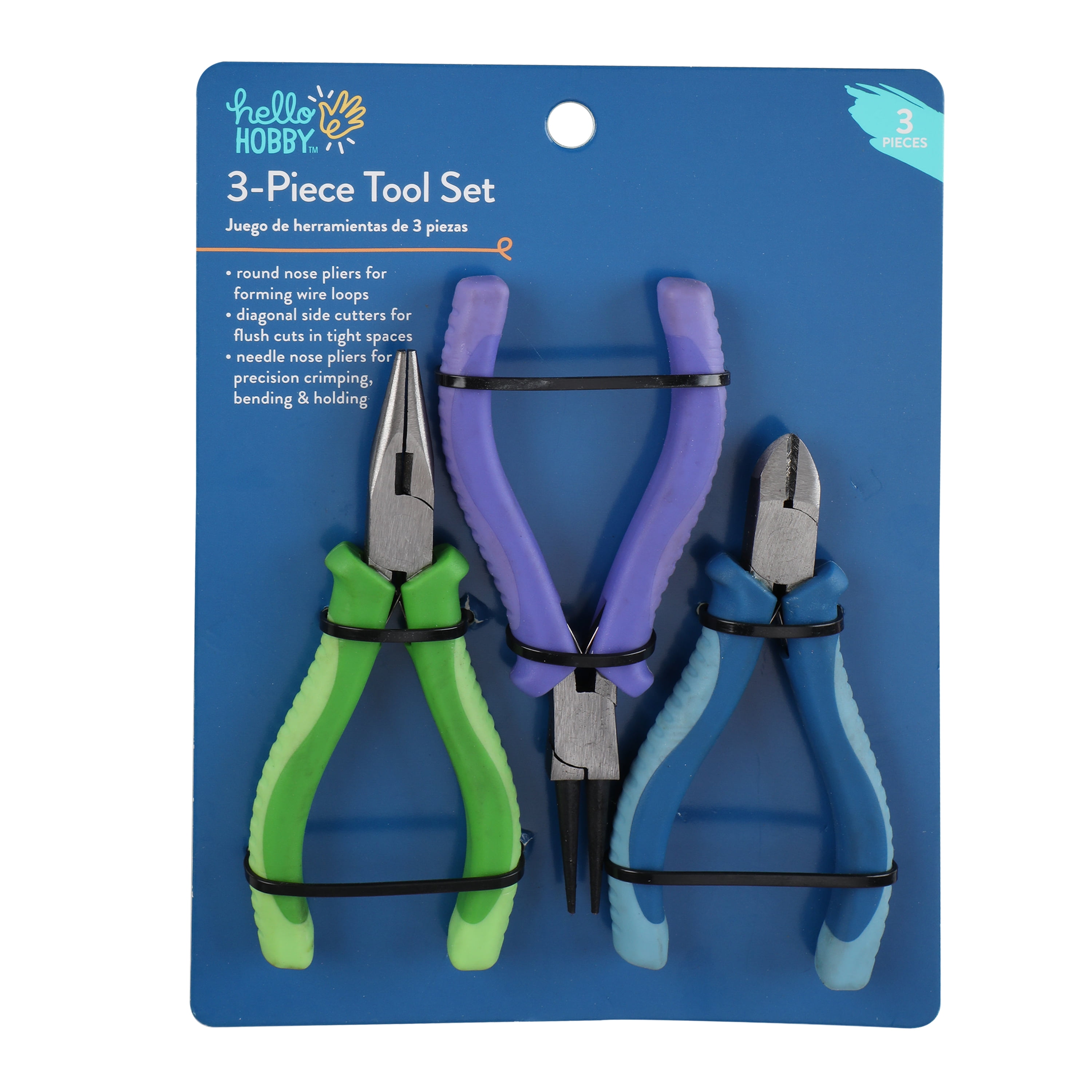 Hello Hobby 3-piece Craft Tool Set, Includes Round Nose Pliers, Side ...