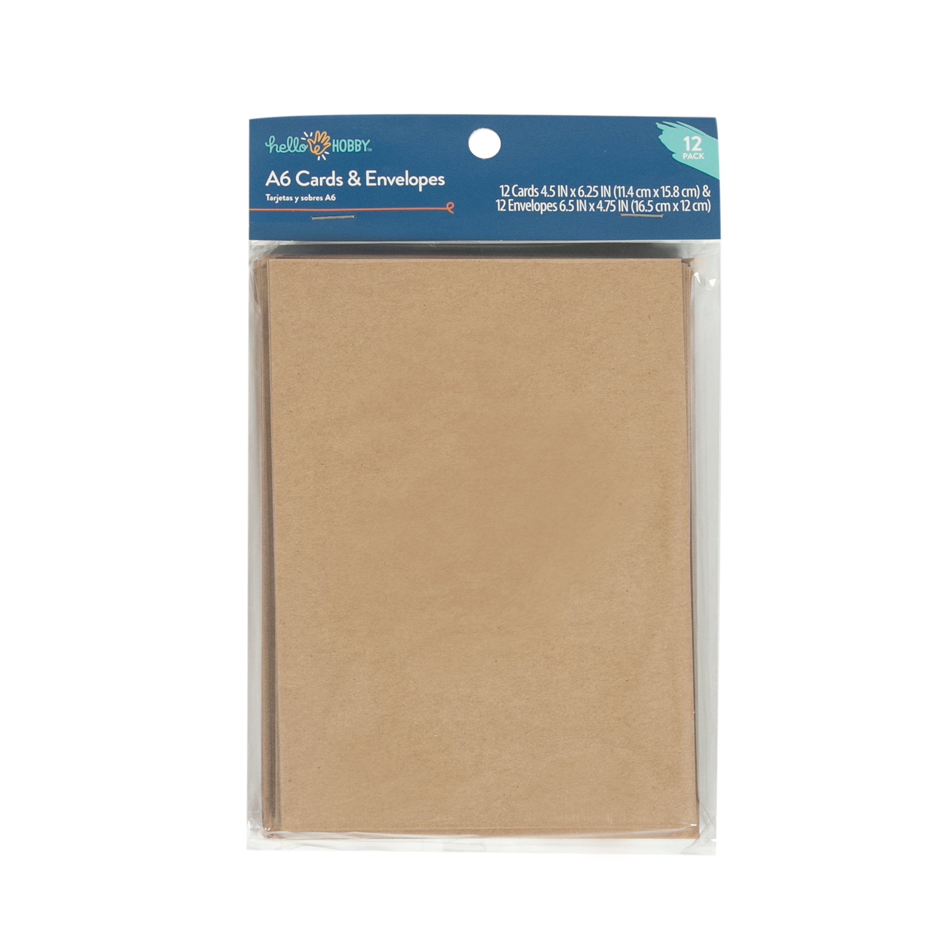 Hello Hobby A6 Blank All Occasion Greeting Cards with Envelopes, Kraft ...