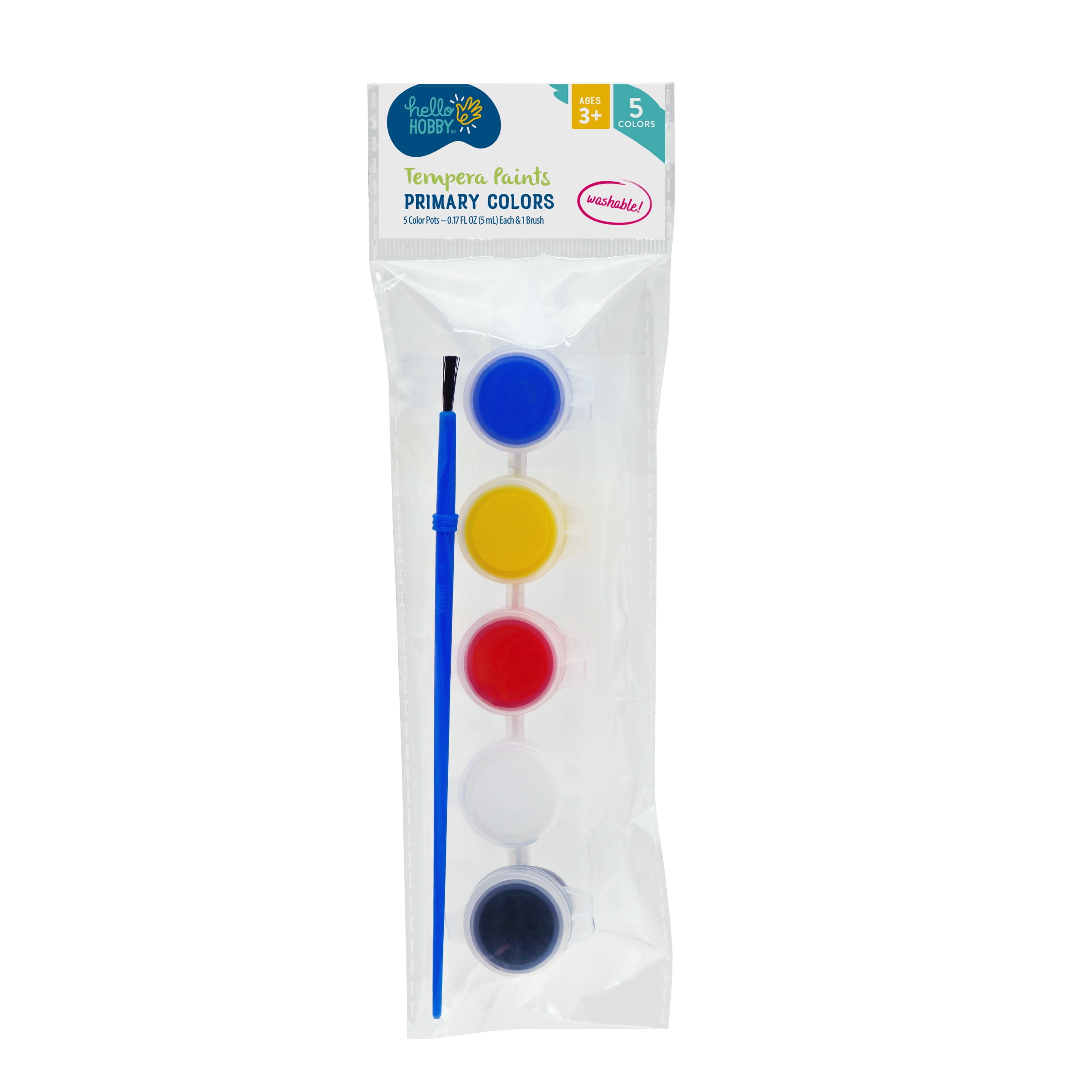 : Hello Hobby Acrylic Paint Strips & Paintbrush, Includes 5 Paints In ...