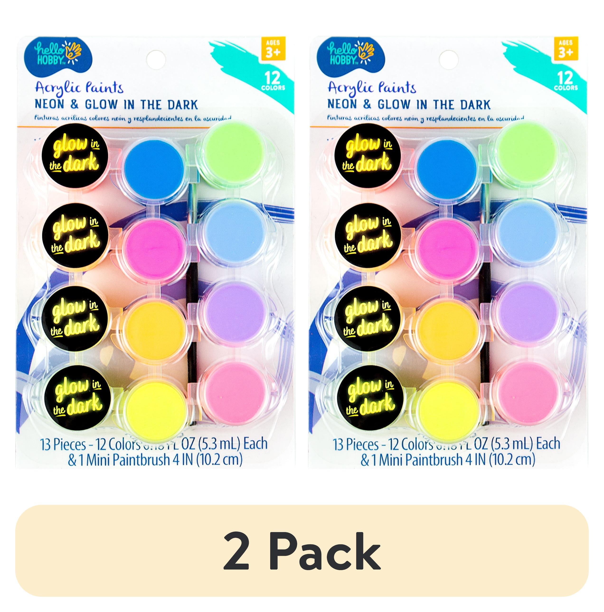 (2 pack) Hello Hobby Acrylic Paint Strips & Paintbrush Set, Child, Ages ...