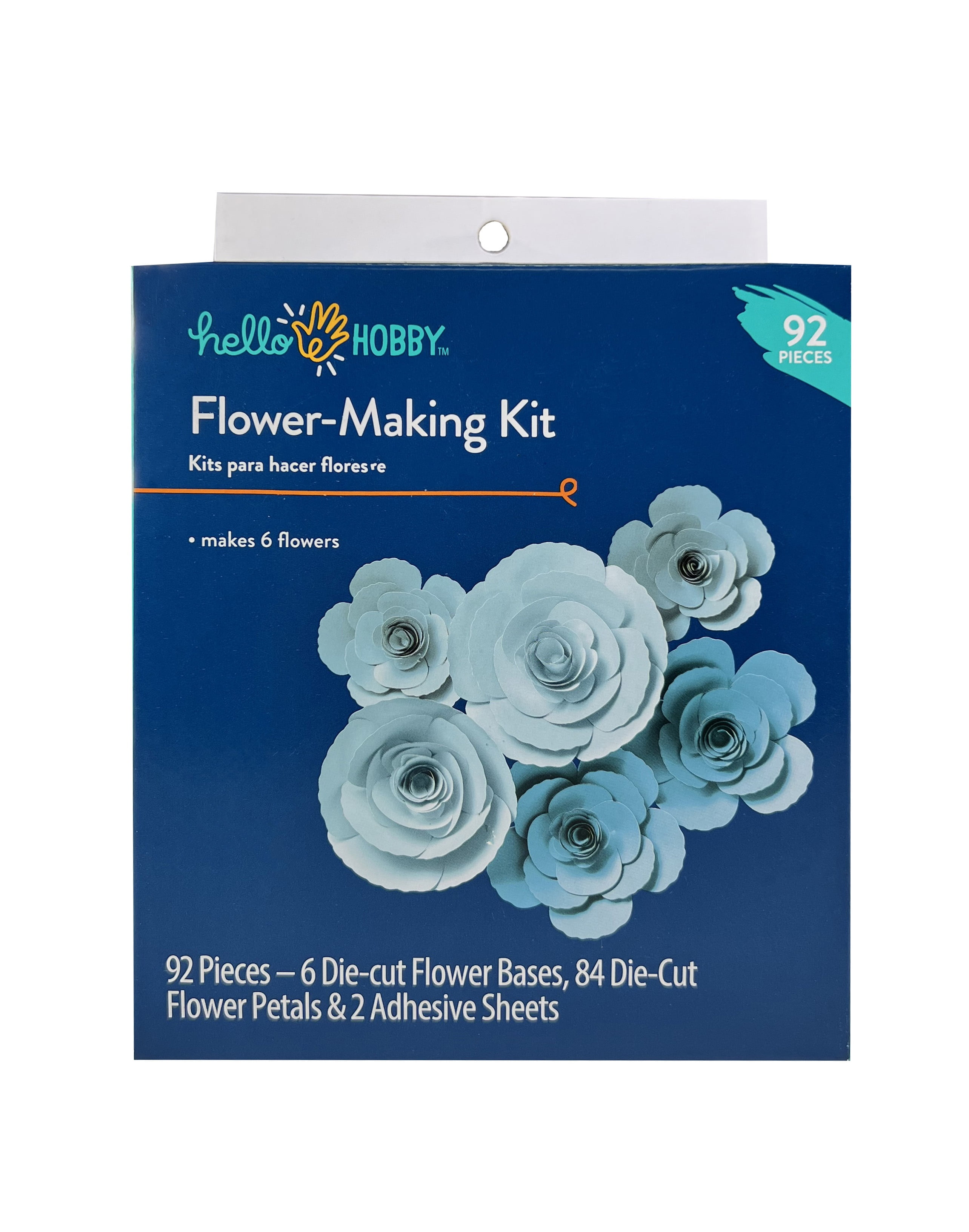 Hello Hobby Aqua Blue Paper Flower Craft Kit 92 Pieces - Walmart.com