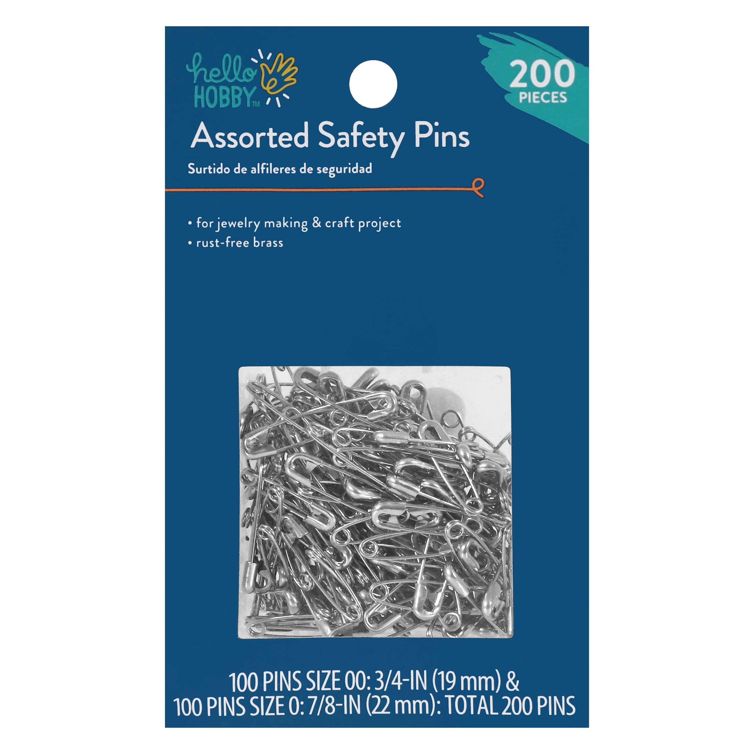 Hello Hobby Assorted Size Safety Pins 200 Count for Craft Sewing Repair ...