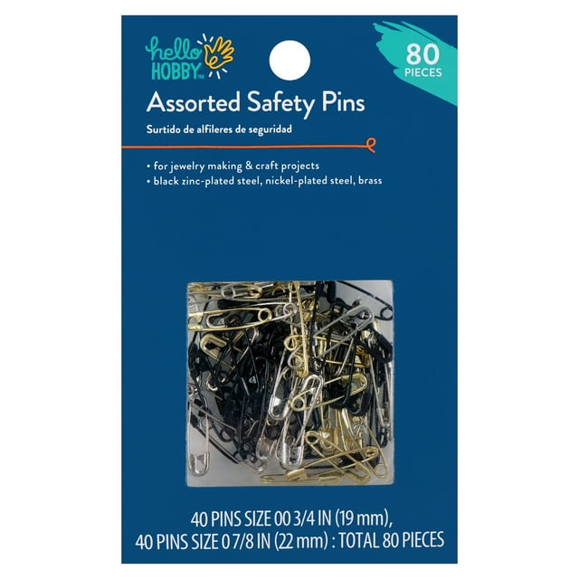 Hello Hobby Assorted Size Steel Safety Pins (80 Count) - Walmart.com