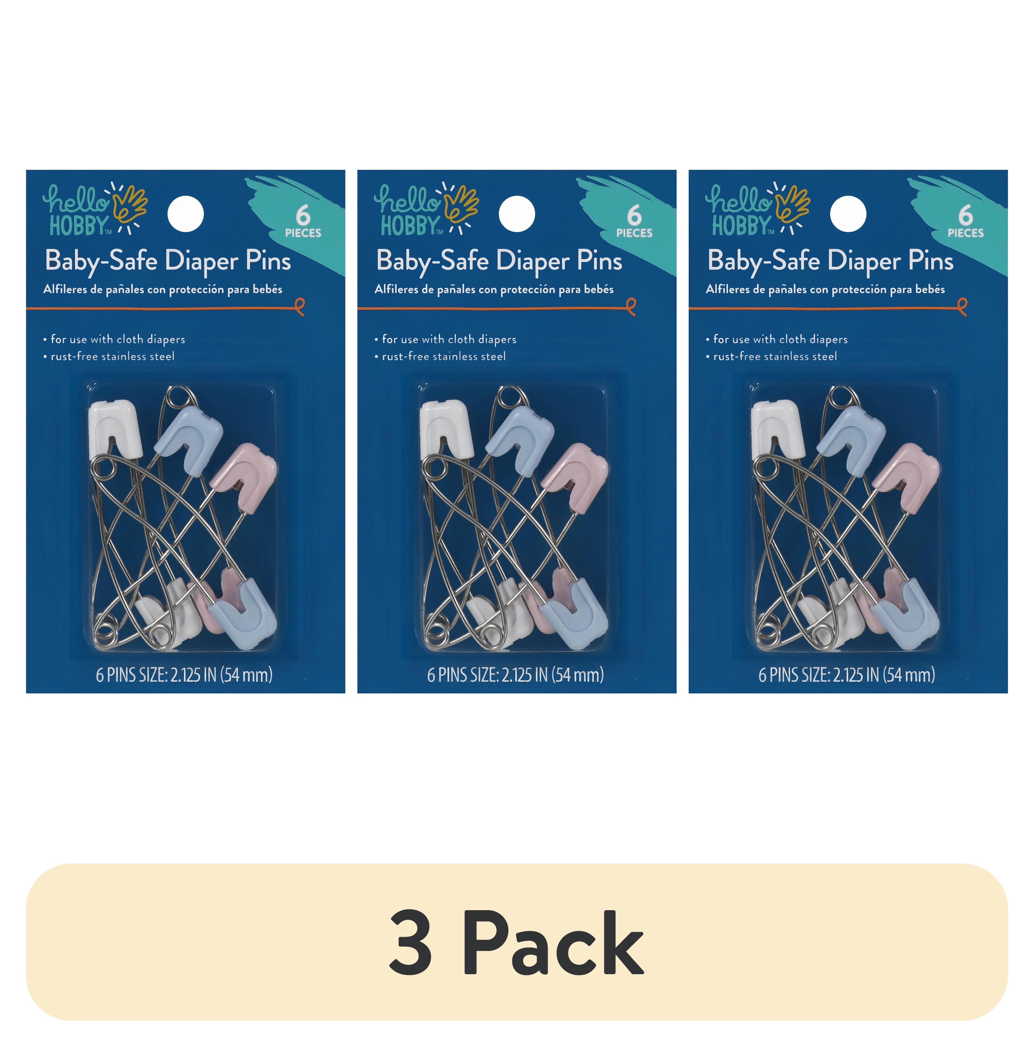(3 pack) Hello Hobby Baby-Safe Diaper Pins, Assorted Colors (6 Count ...