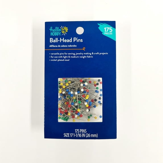 Hello Hobby Ballpoint Pins 175 Count Multicolor Size 17 - Steel Sewing ...