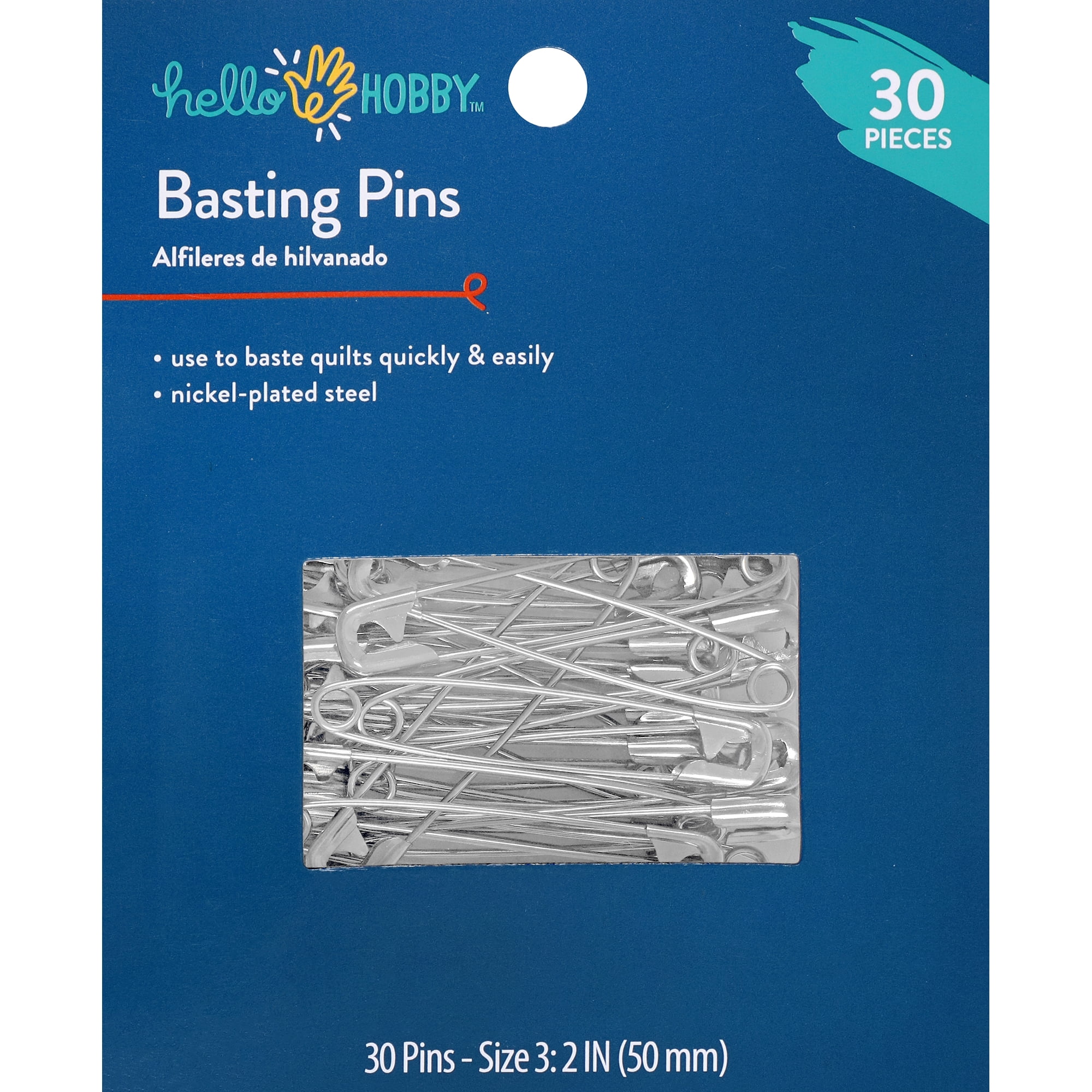 Hello Hobby Basting Pins, Size 3, 30 Count - Walmart.com