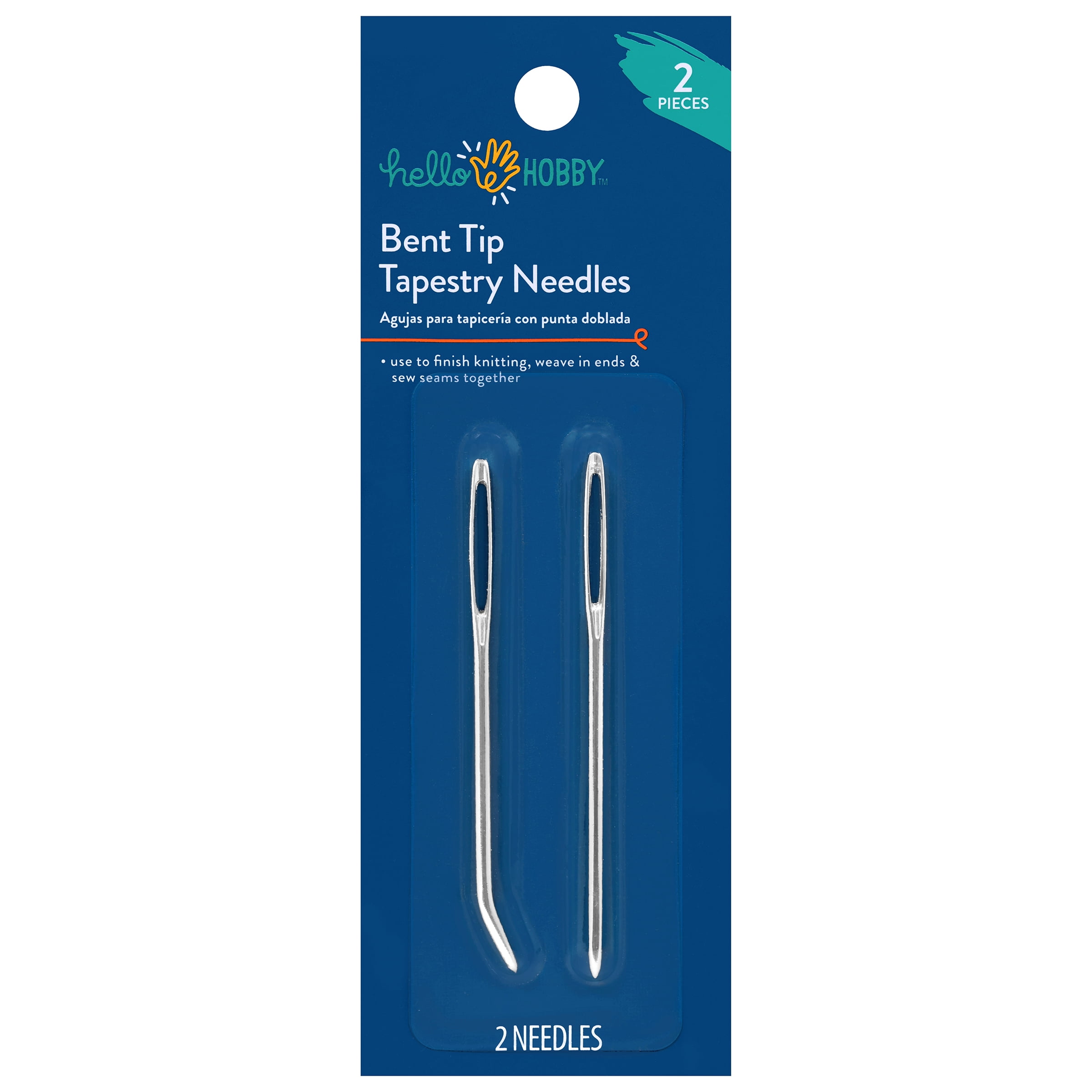 Hello Hobby Bent Tip Tapestry Steel Hand-Sewing Needles, 2.75", 2 ...