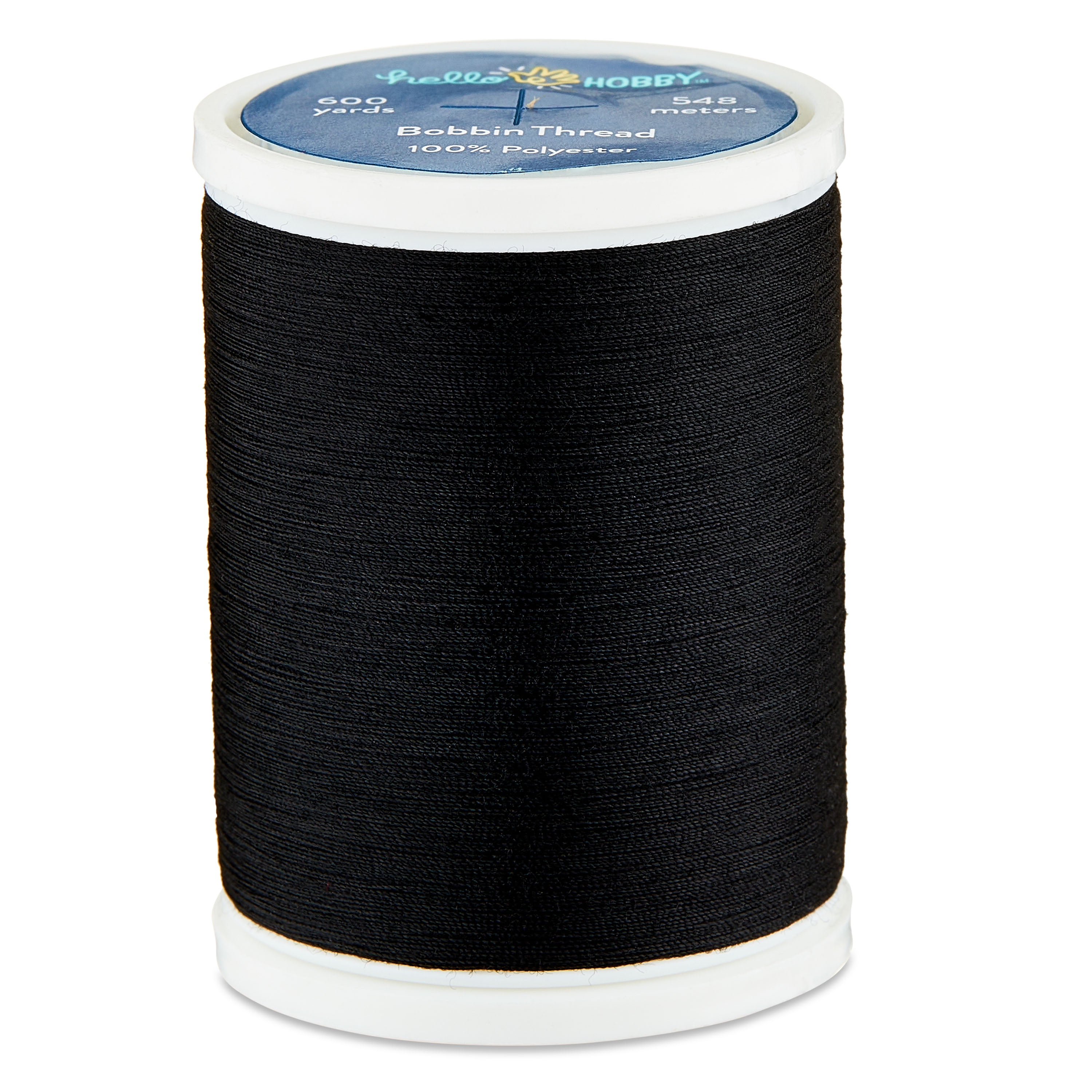 Hello Hobby Black 100% Polyester Bobbin Thread 600 Yards for Sewing ...