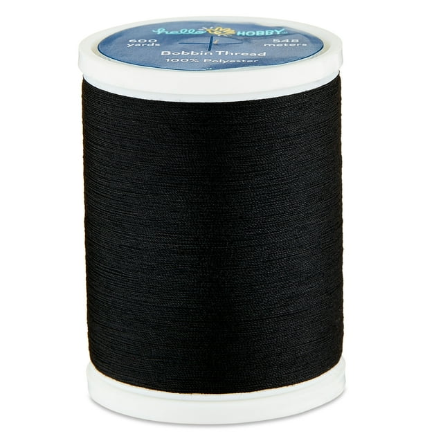 Hello Hobby Black 100% Polyester Bobbin Thread, 600 Yards - Walmart.com