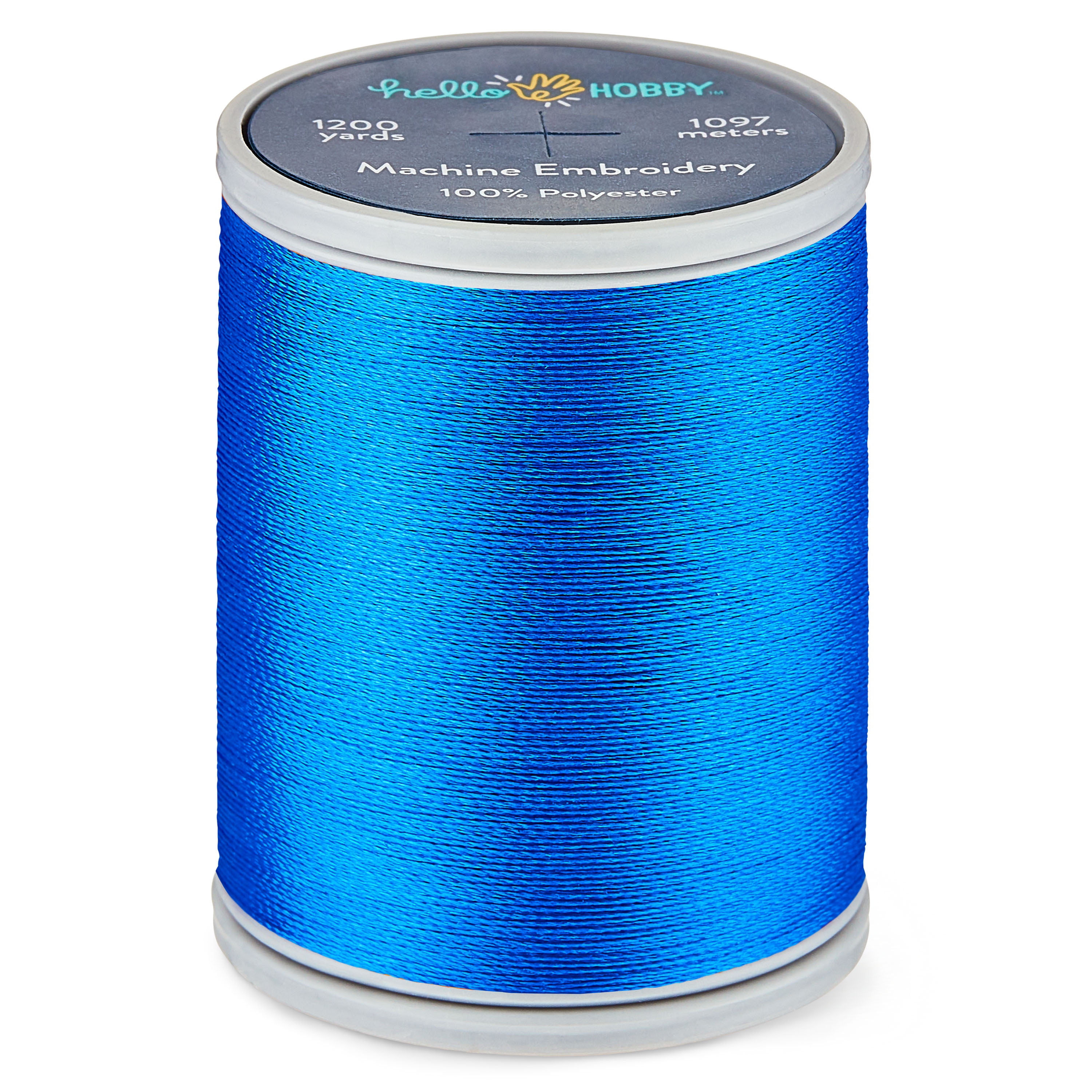 Hello Hobby Blue 100% Polyester Machine Embroidery Thread, 40 WT, 1200 ...