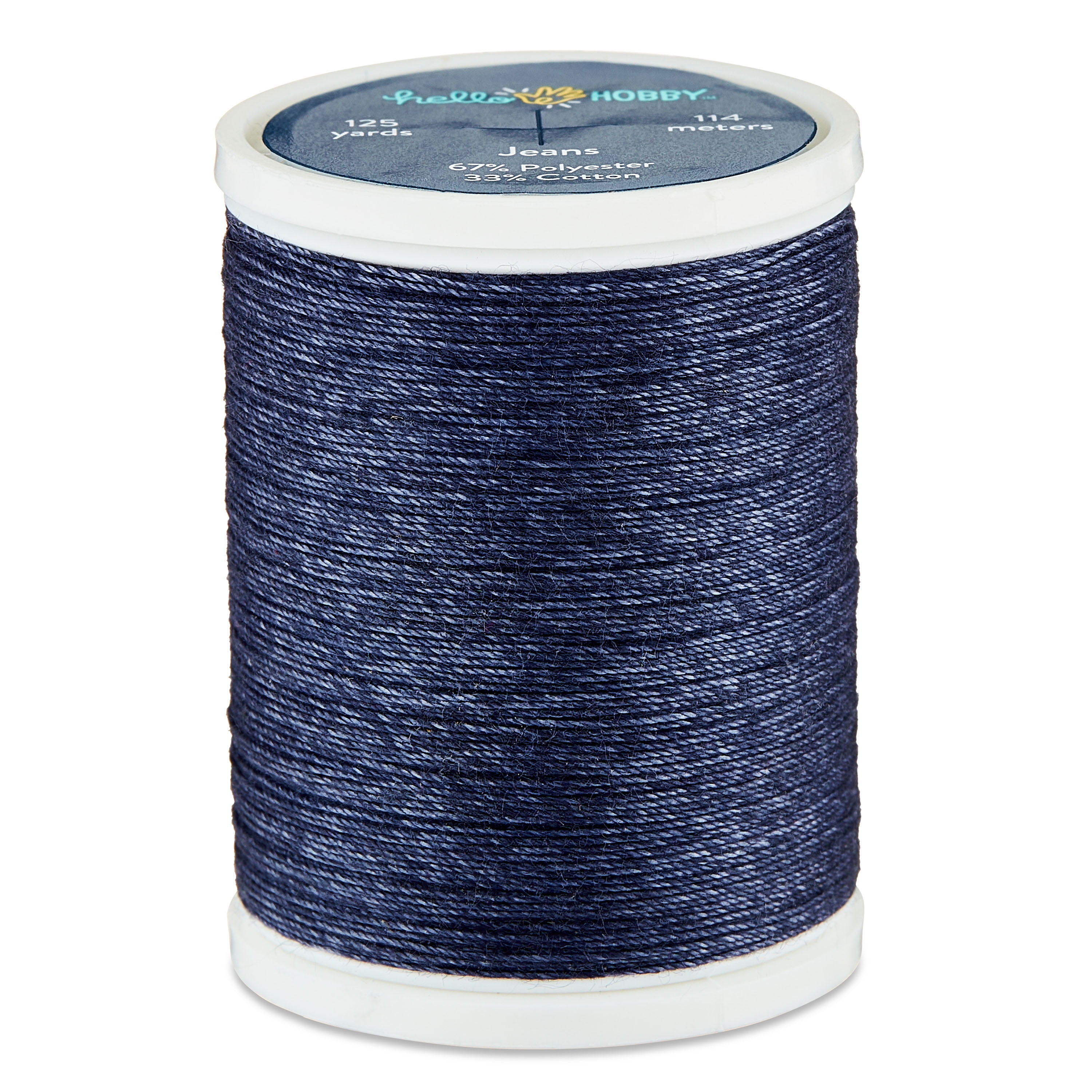 Hello Hobby Blue Polyester Cotton Jeans Thread, 125 Yards Heavy Duty ...