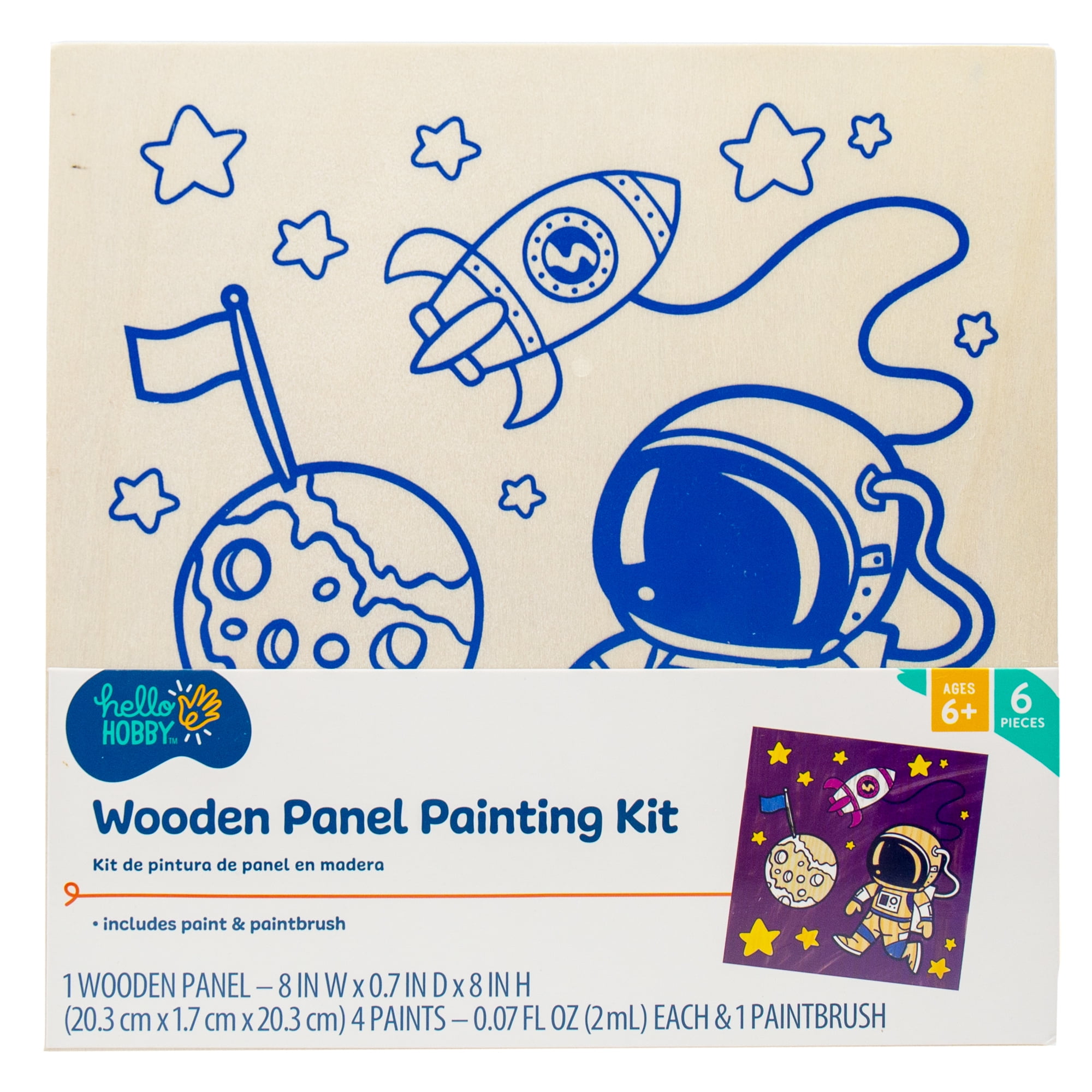 Hello Hobby Blue Space Wood Board Painting Art Kit - Walmart.com