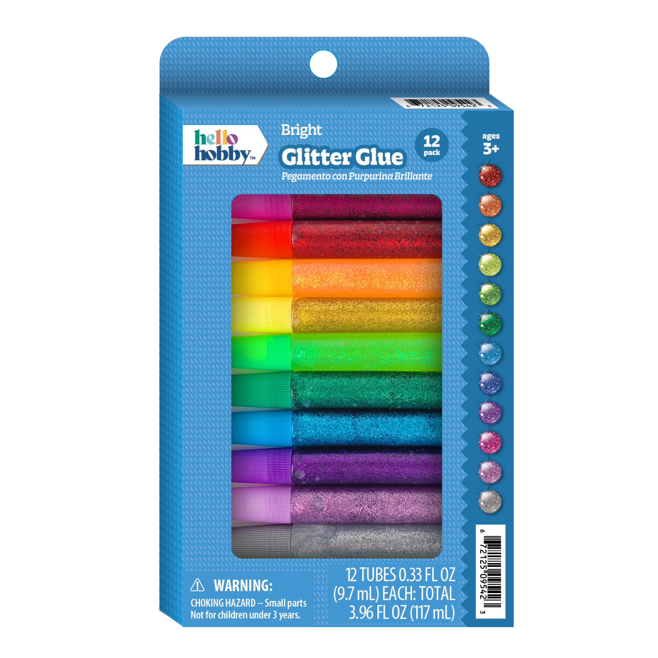 Hello Hobby Bright Glitter Glue Pens, Glitter Glue for Crafts, 12 Pack ...