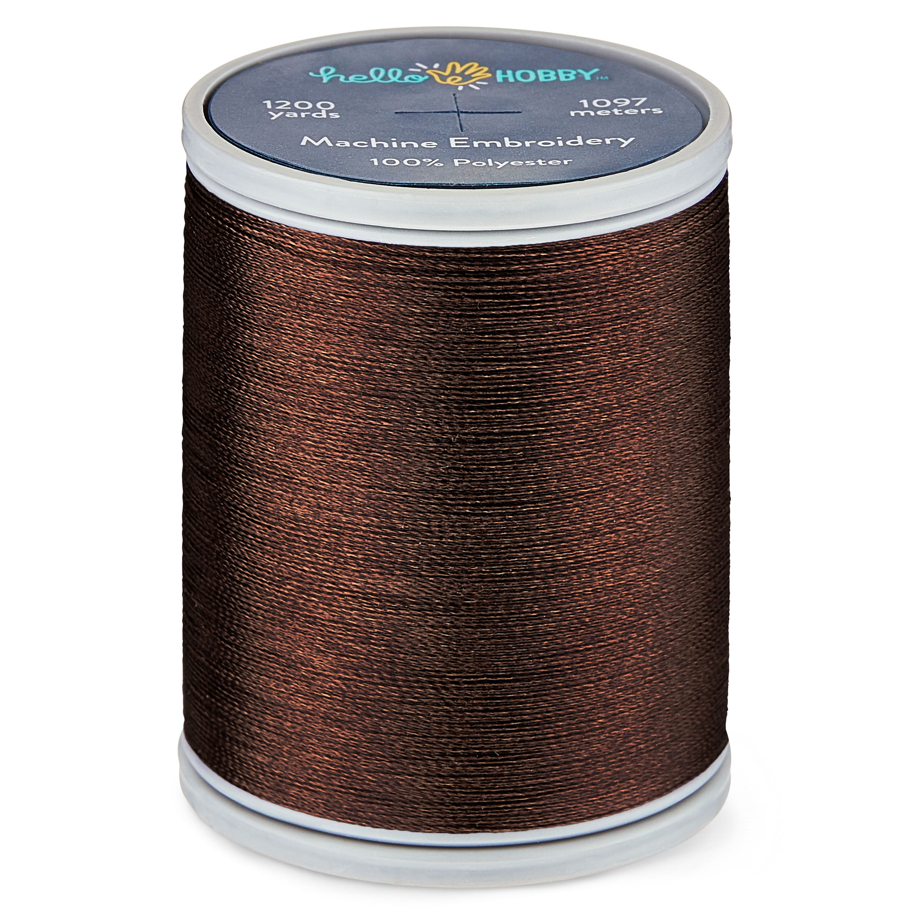 Hello Hobby Brownie Brown 100% Polyester Machine Embroidery Thread, 40 ...