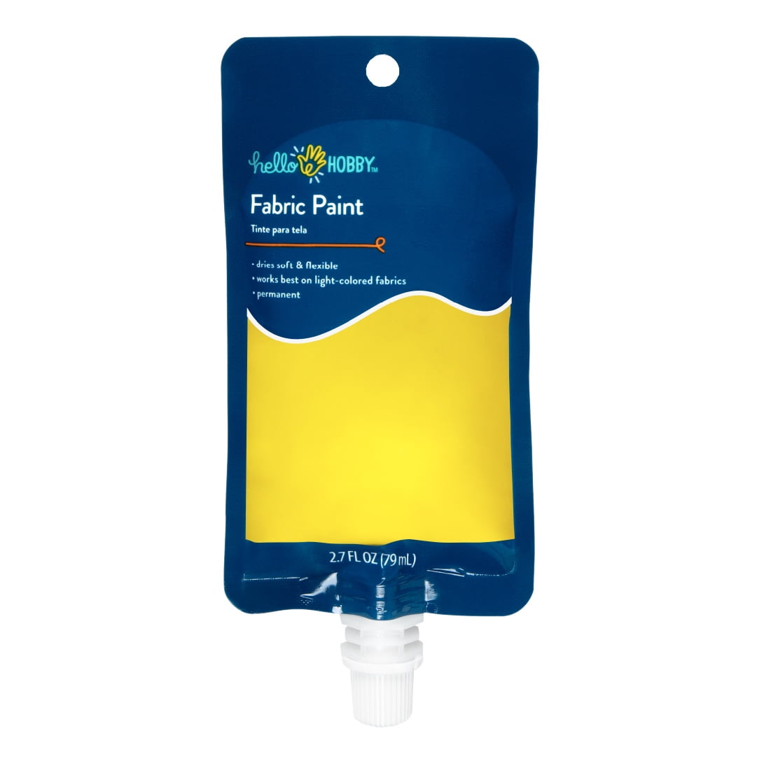 Hello Hobby Brush-On Fabric Paint, Yellow, 2.7 Fl. Oz. - Walmart.com