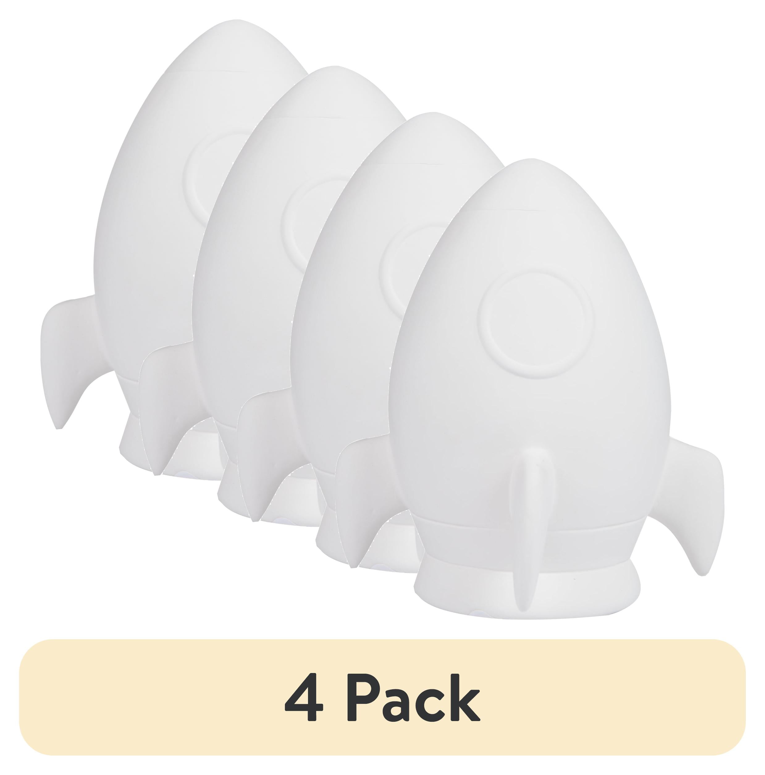 (4 pack) Hello Hobby Ceramic Paintable Bank Rocket Ship, 5.50" Height ...