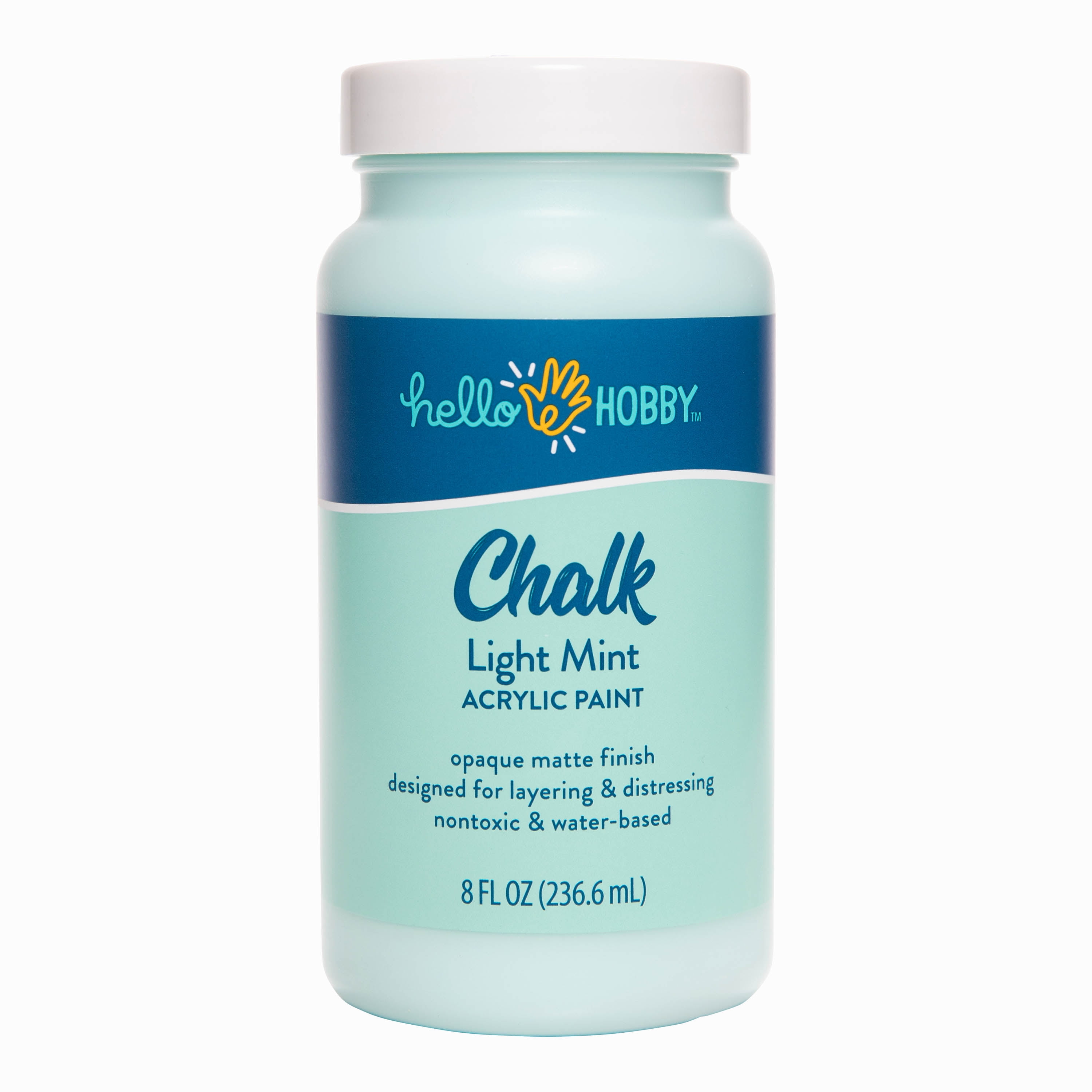 Hello Hobby Chalk Acrylic Paint, Ultra Matte, Light Mint, 8 fl oz ...