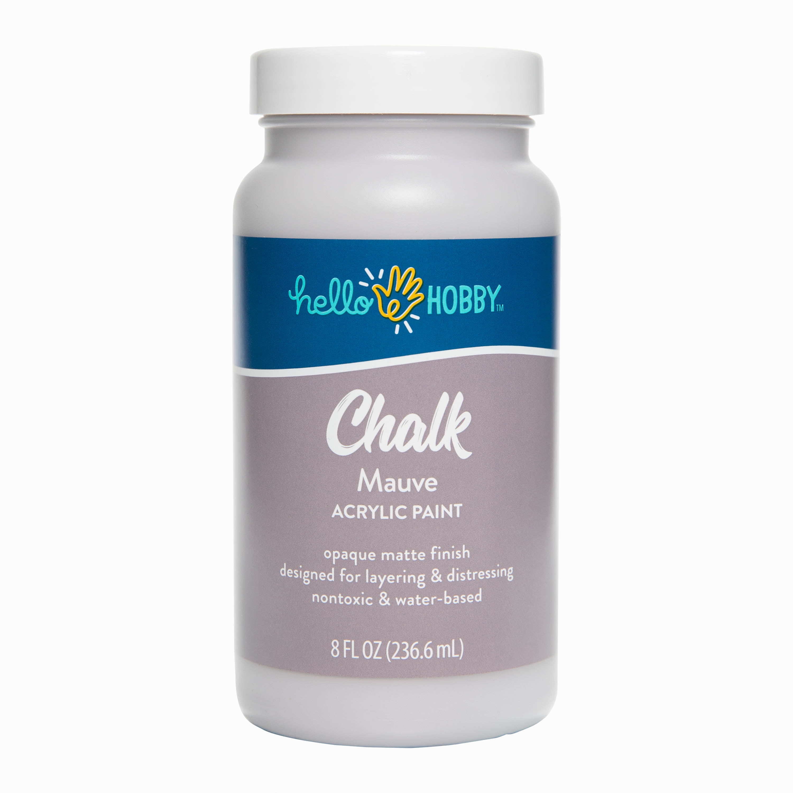 Hello Hobby Chalk Acrylic Paint, Ultra Matte, Mauve, 8 fl oz #40529 ...