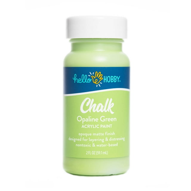 Hello Hobby Chalk Acrylic Paint, Ultra Matte, Opaline Green, 2 fl oz ...