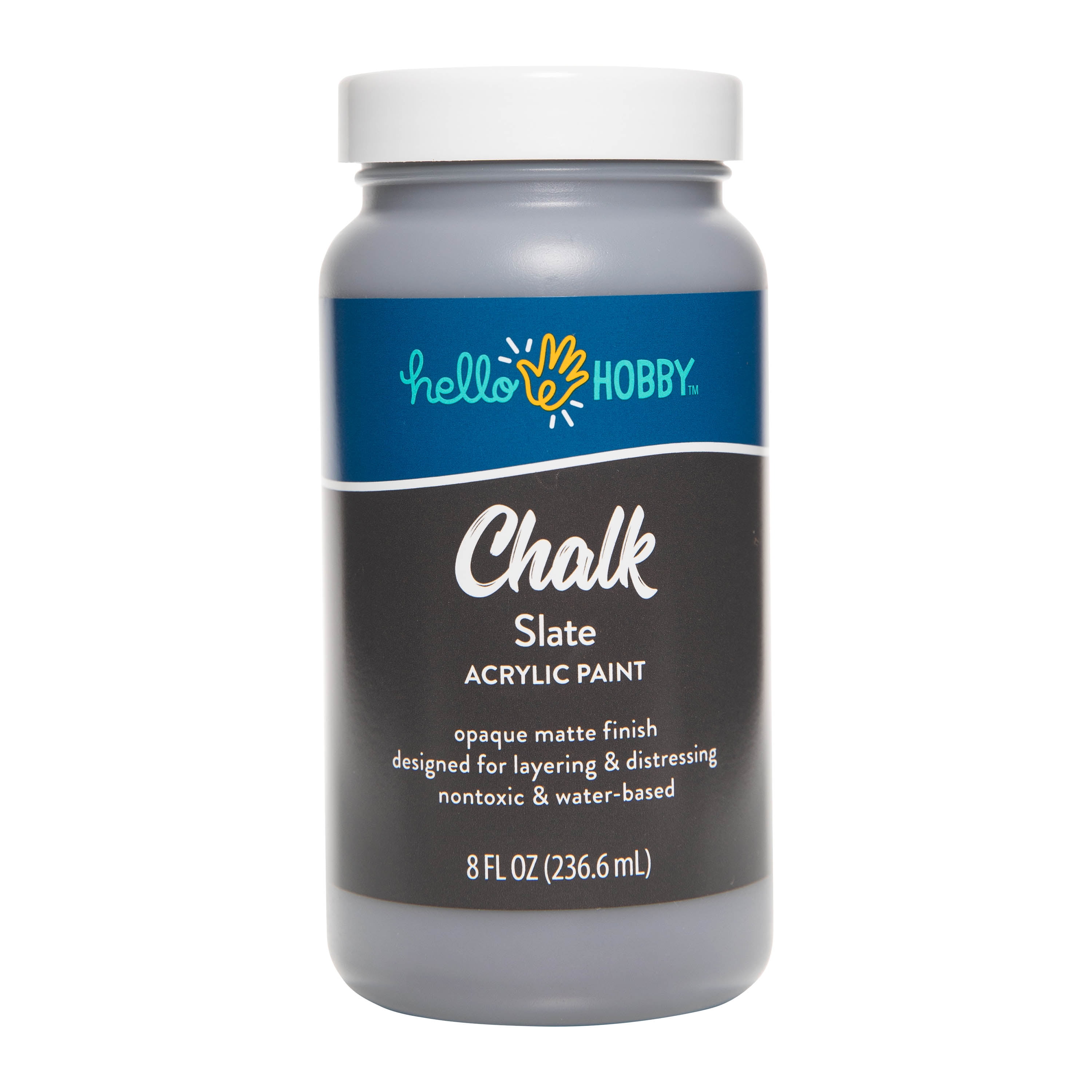 Hello Hobby Chalk Acrylic Paint, Ultra Matte, Slate, 8 fl oz #40516 ...