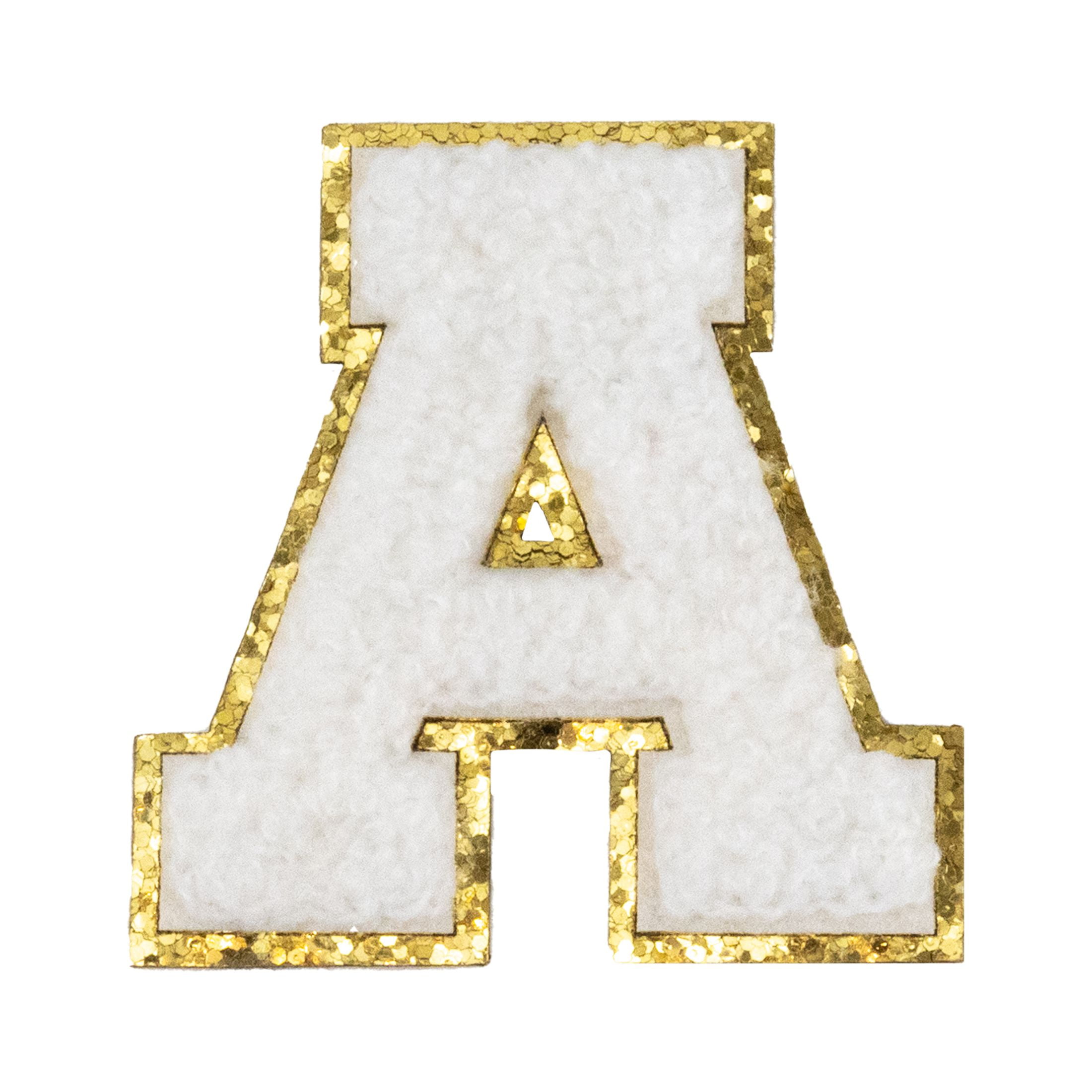 Hello Hobby Glitter Chenille Patch White Patch 2.2 inch Self-Adhesive ...