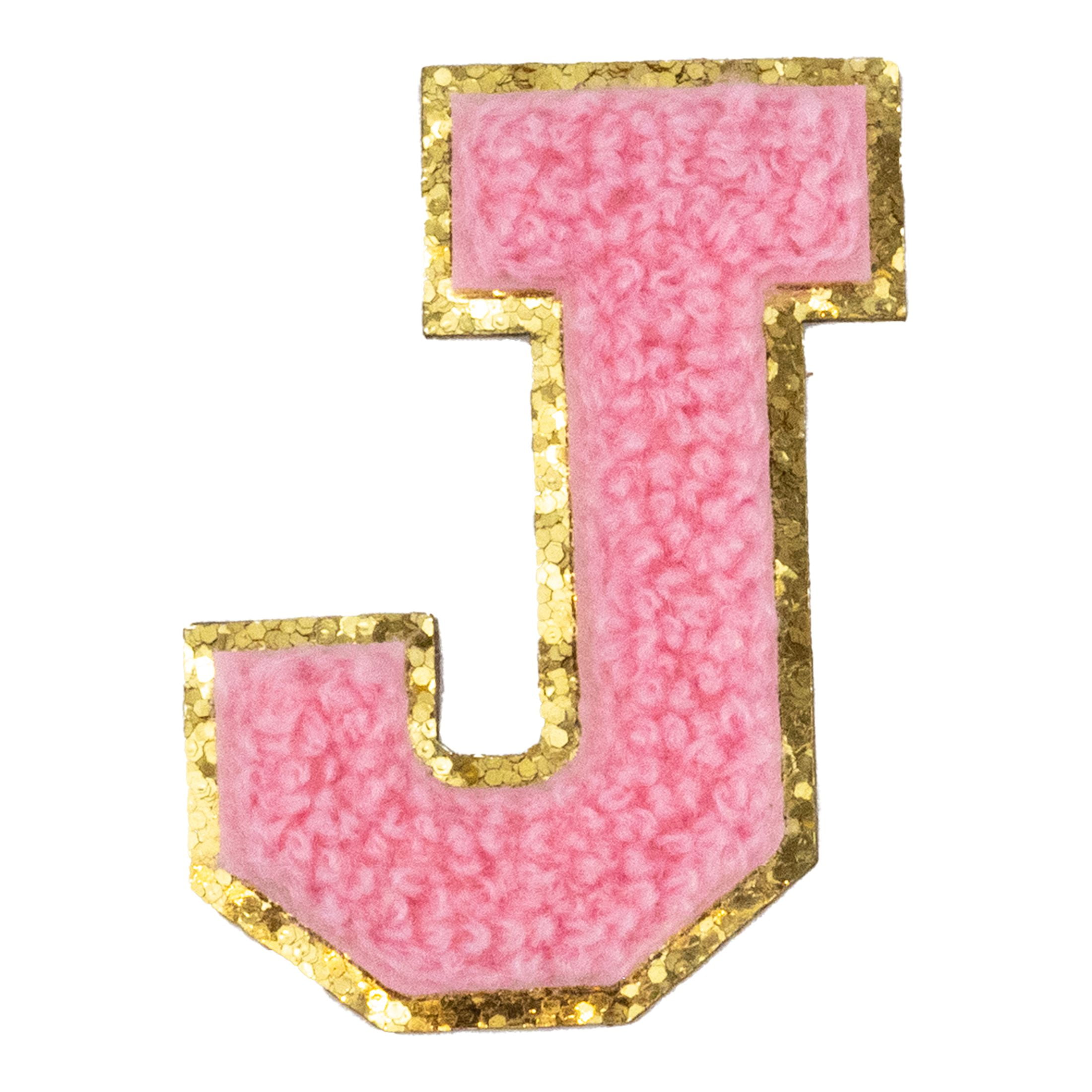 Hello Hobby Pink Chenille Patch 2.2 Inch Glitter Embroidered Iron-On ...