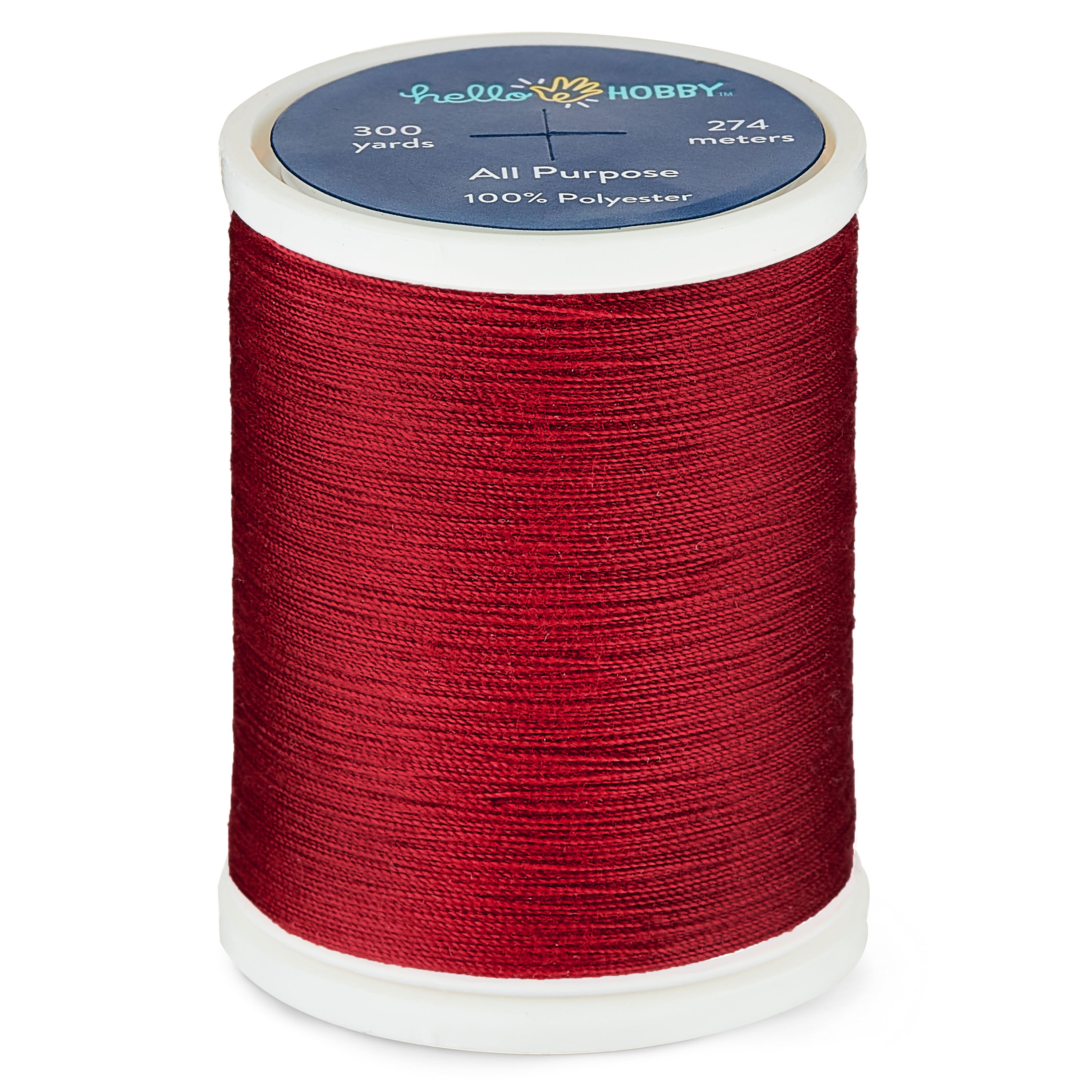 Hello Hobby Christmas Red 100% Polyester All Purpose Thread, 300 Yards ...