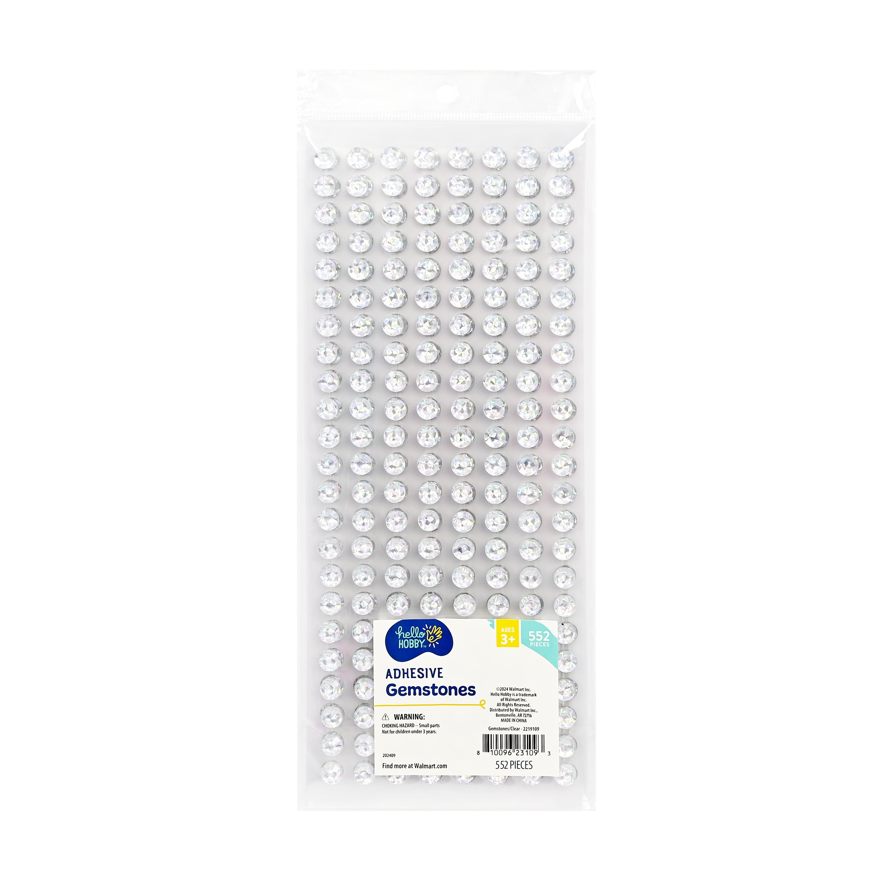 Hello Hobby Clear Round Adhesive Gemstone Stickers 9mm Pack of 552 for ...