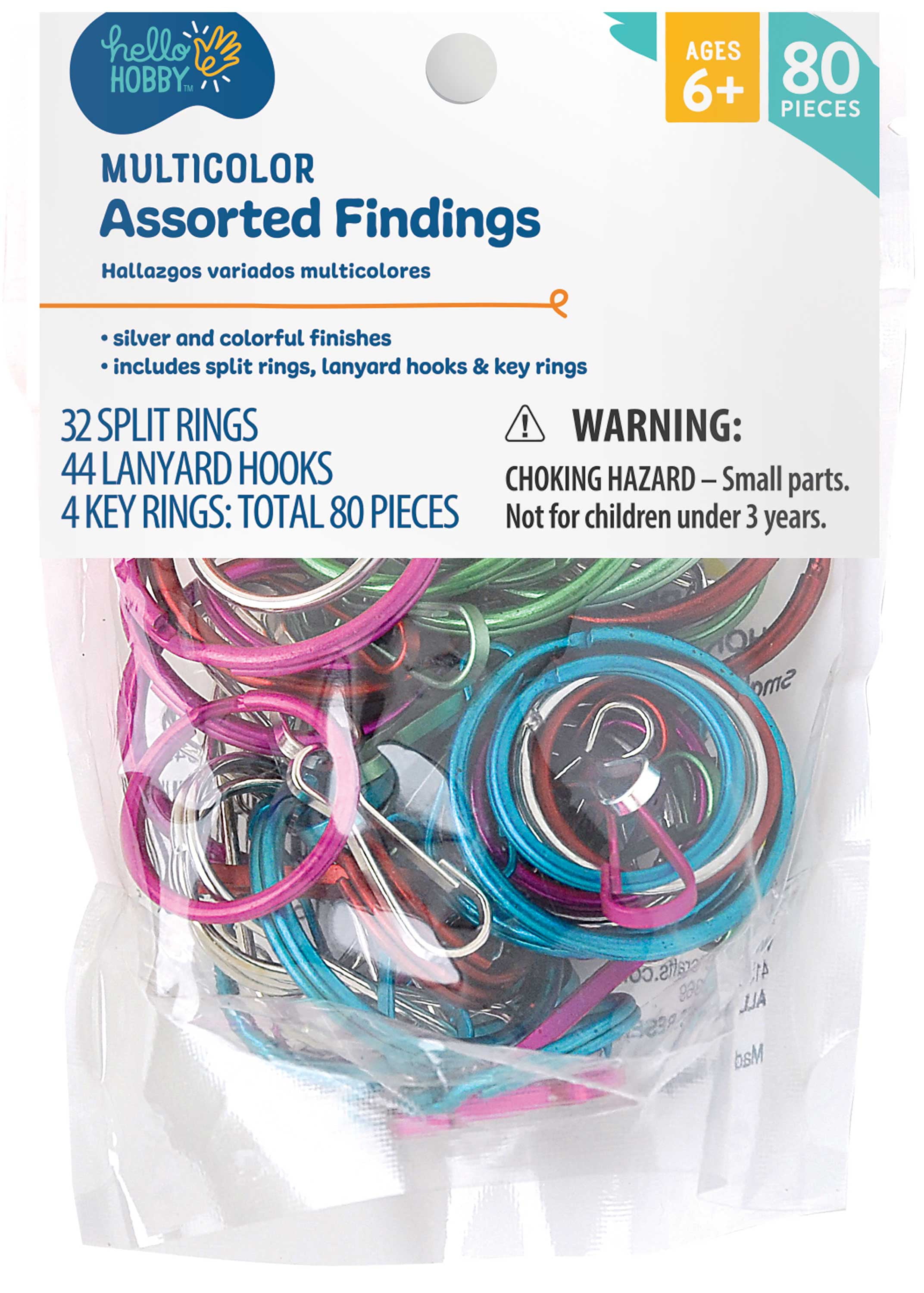 Hello Hobby Colorful Findings Variety Pack, 80 Pieces, Multicolor ...