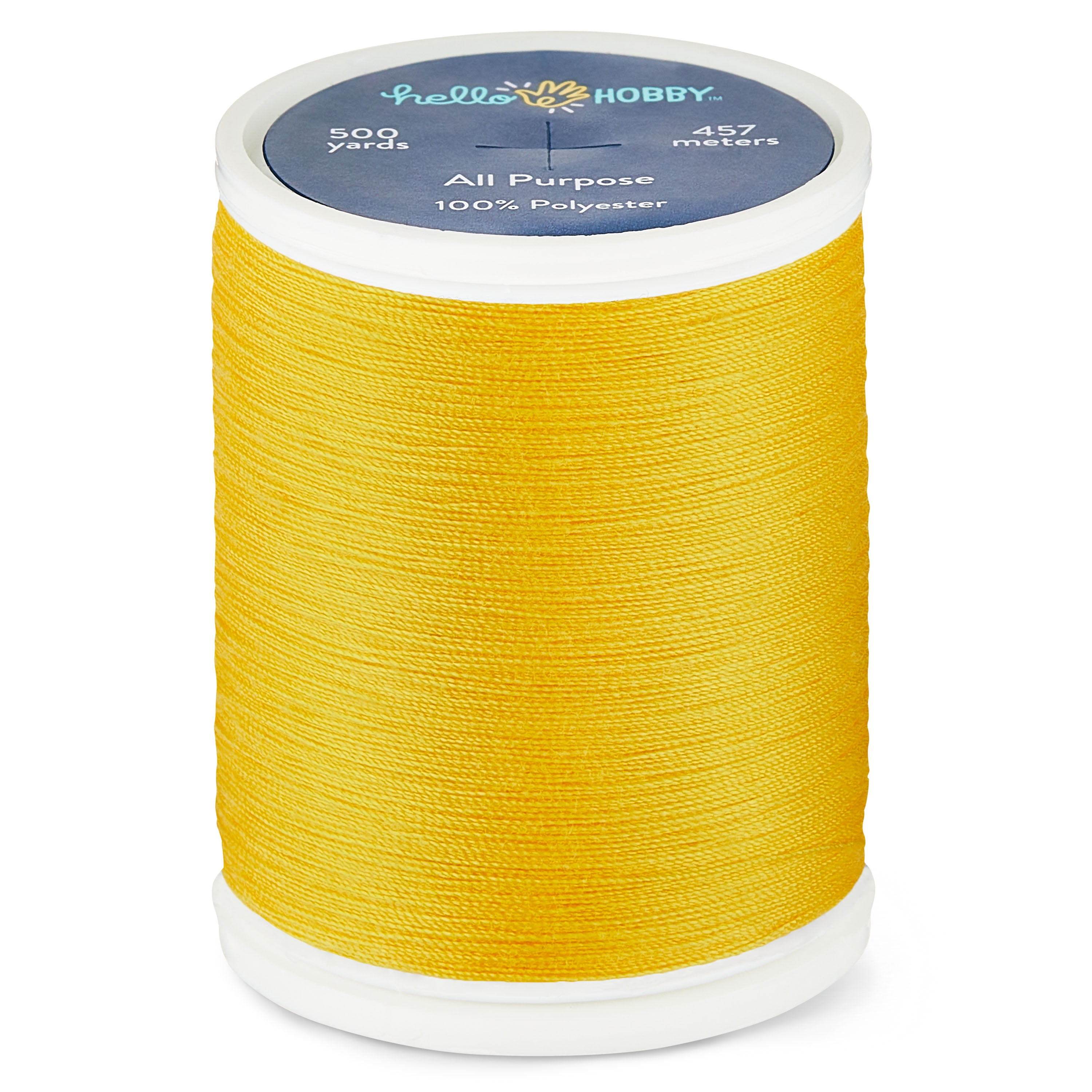 Hello Hobby Corn Yellow 100% Polyester All Purpose Sewing Thread, 500 ...