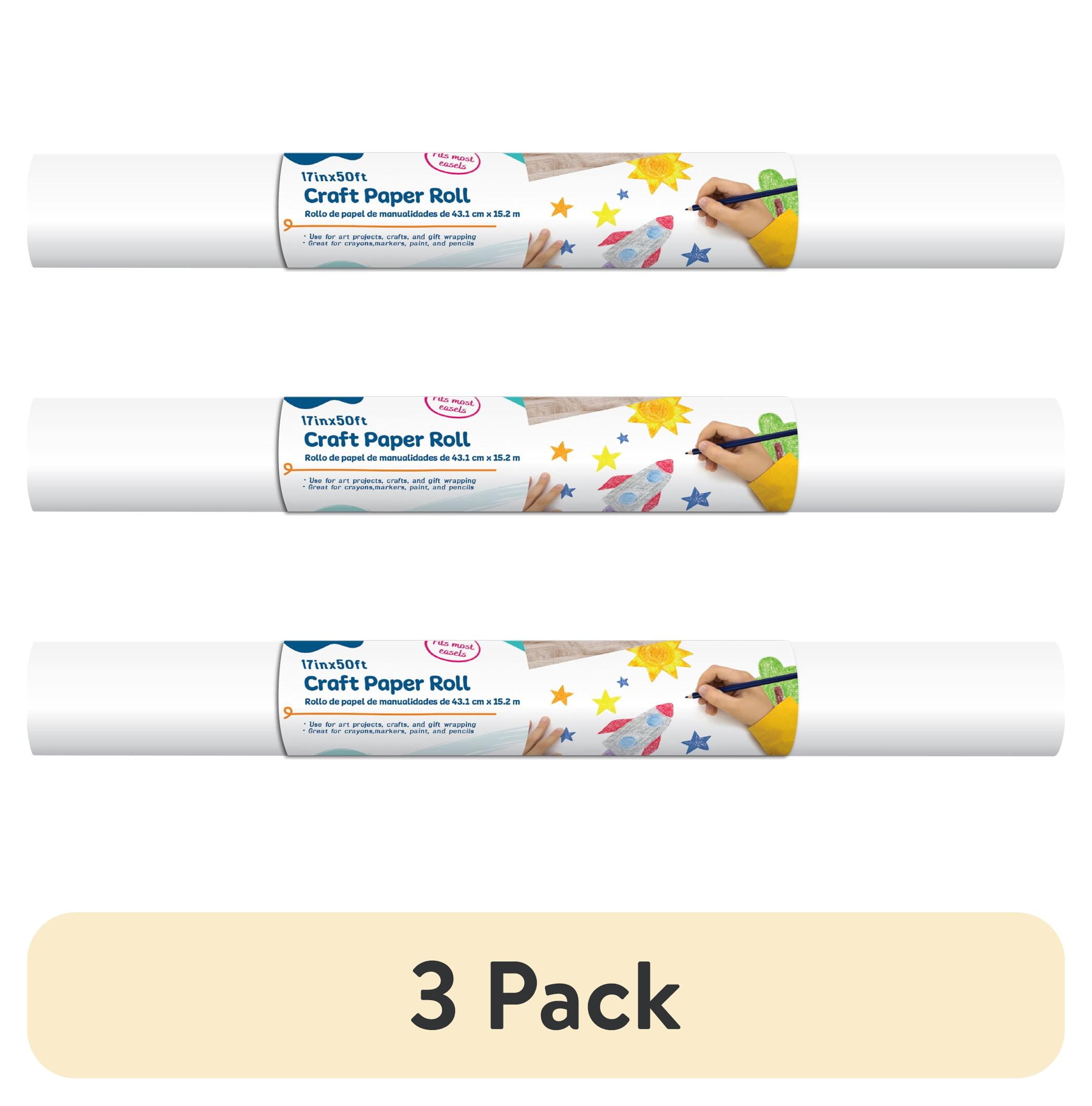 (3 pack) Hello Hobby - Craft Paper Roll, White 17"x50' - Walmart.com