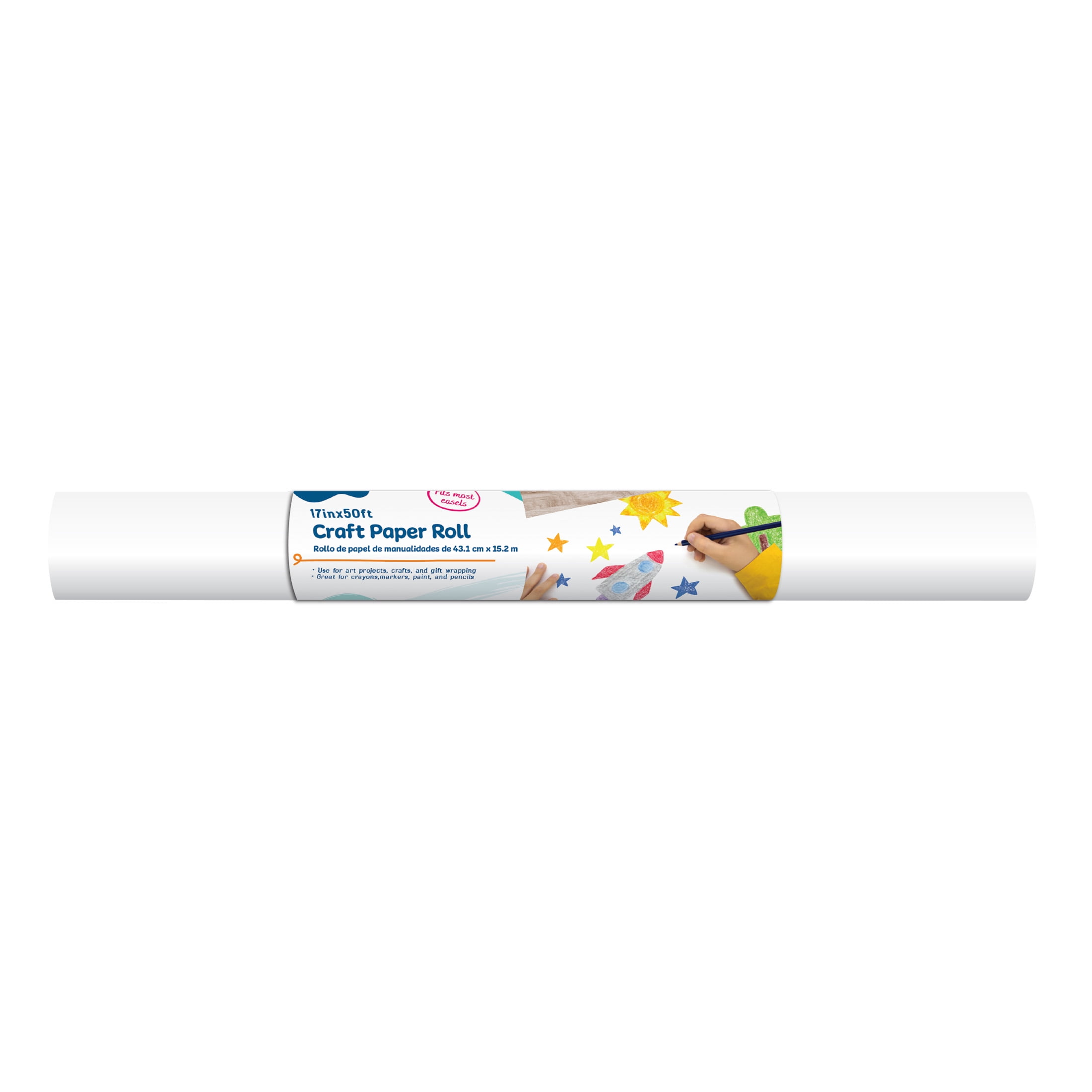 Hello Hobby Craft Paper Roll, White 17x50 Inches for Drawing Doodling ...