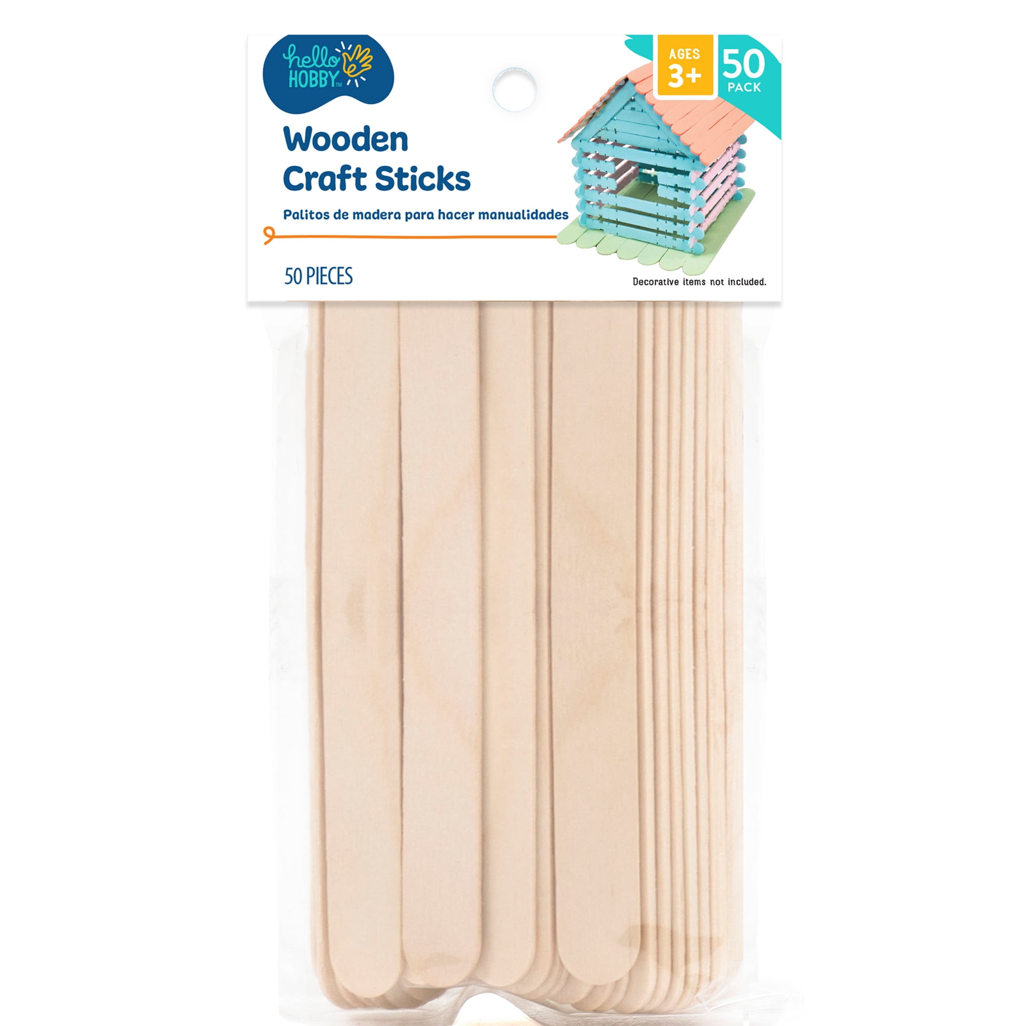 Hello Hobby Craft Sticks, 50 Pack - Walmart.com