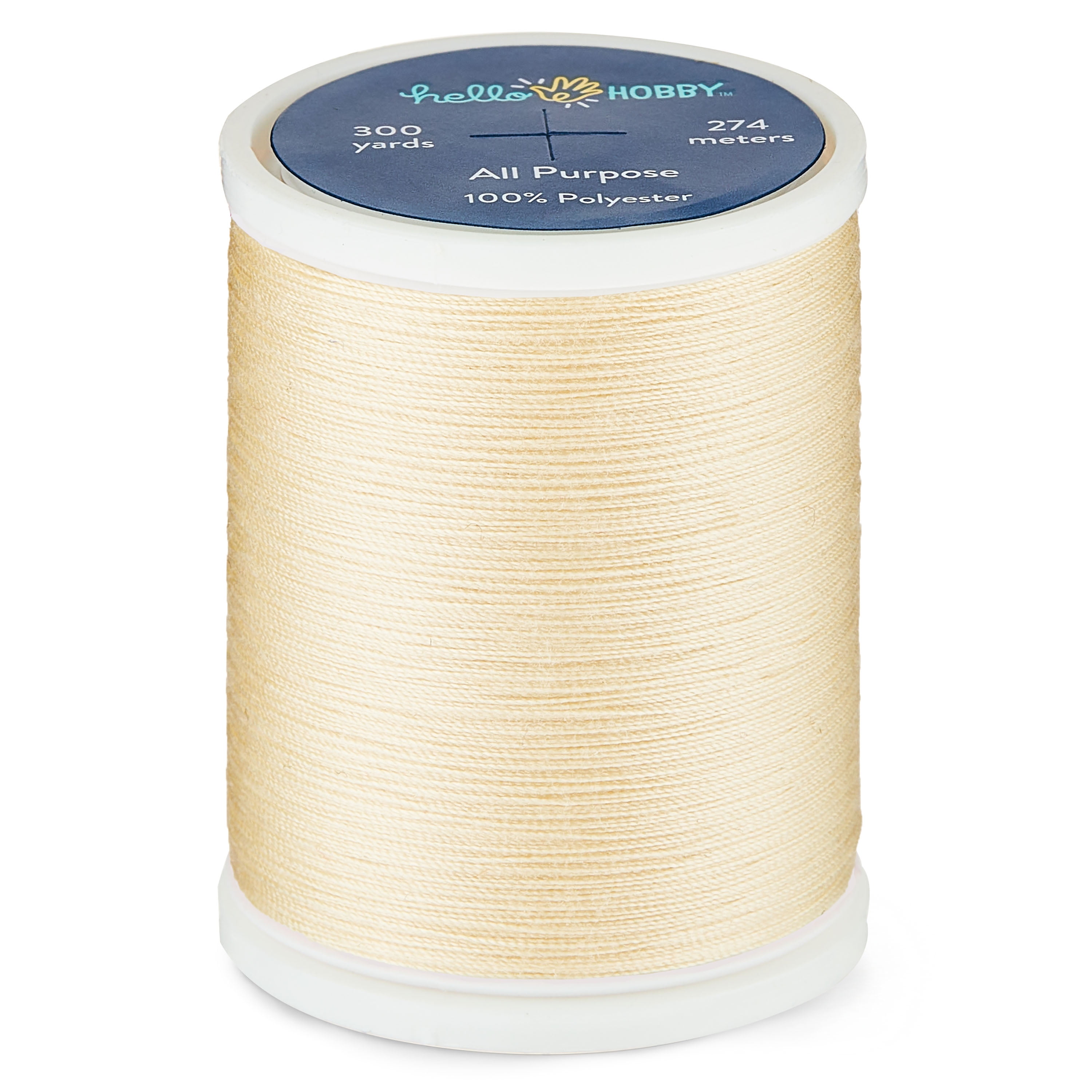 Hello Hobby Cream Off-White 100% Polyester All Purpose Thread, 300 ...