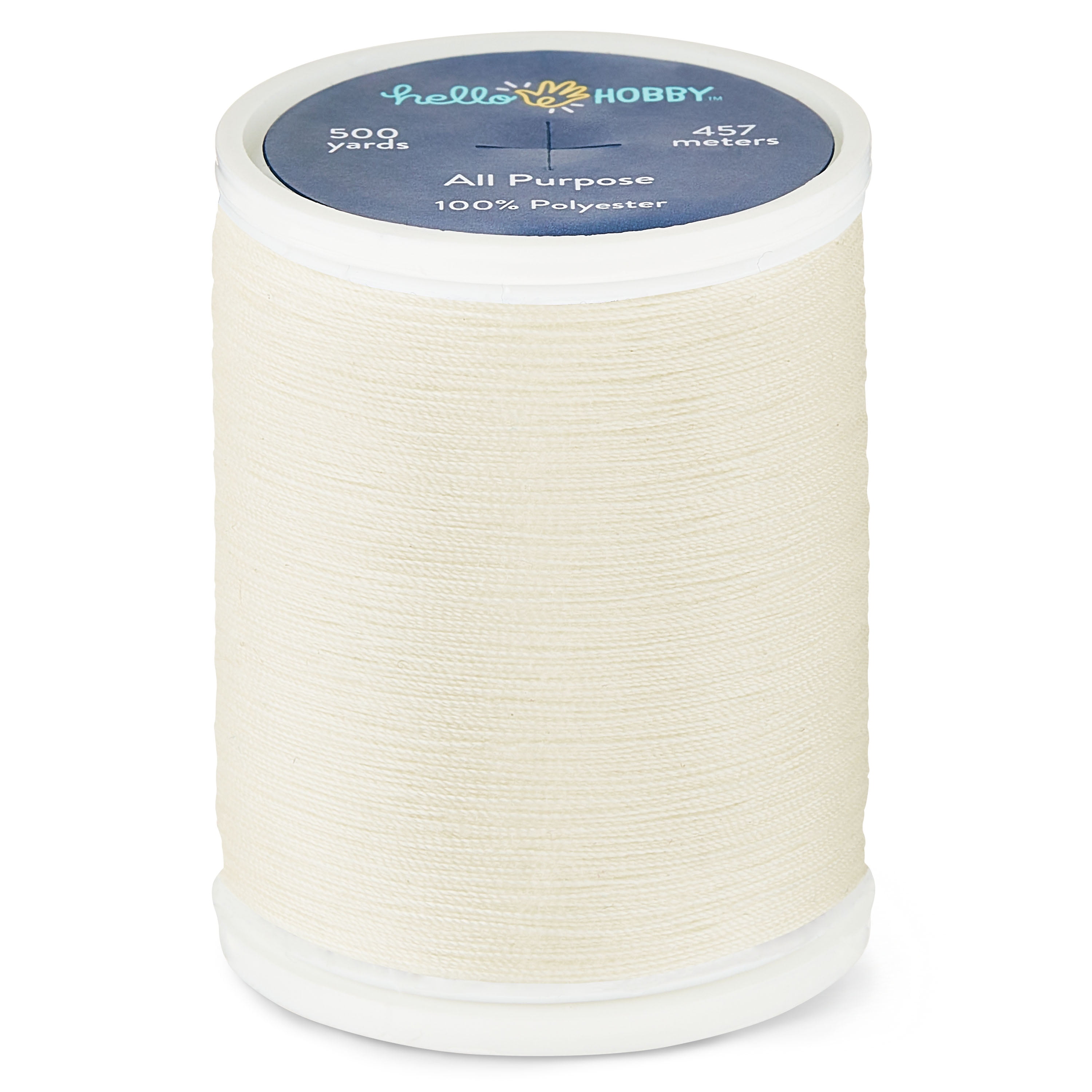 Hello Hobby Cream White 100% Polyester All Purpose Thread, 500 Yards ...