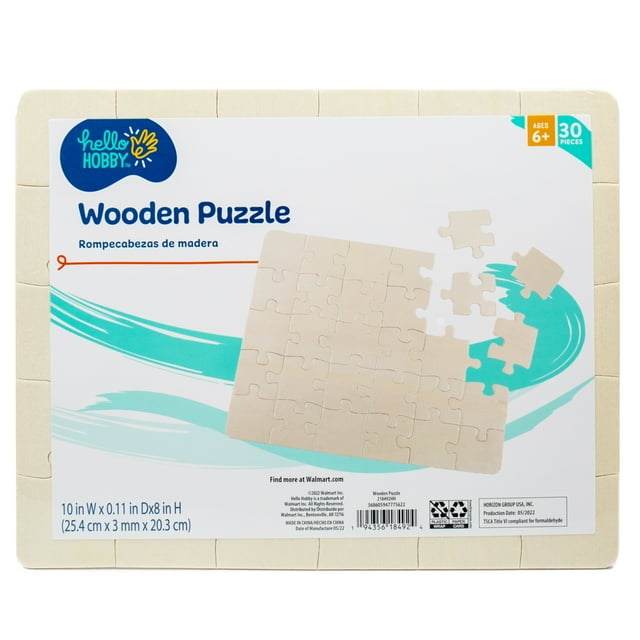 Hello Hobby Create Your Own Unfinished Wood Jigsaw Puzzle, Boys and ...