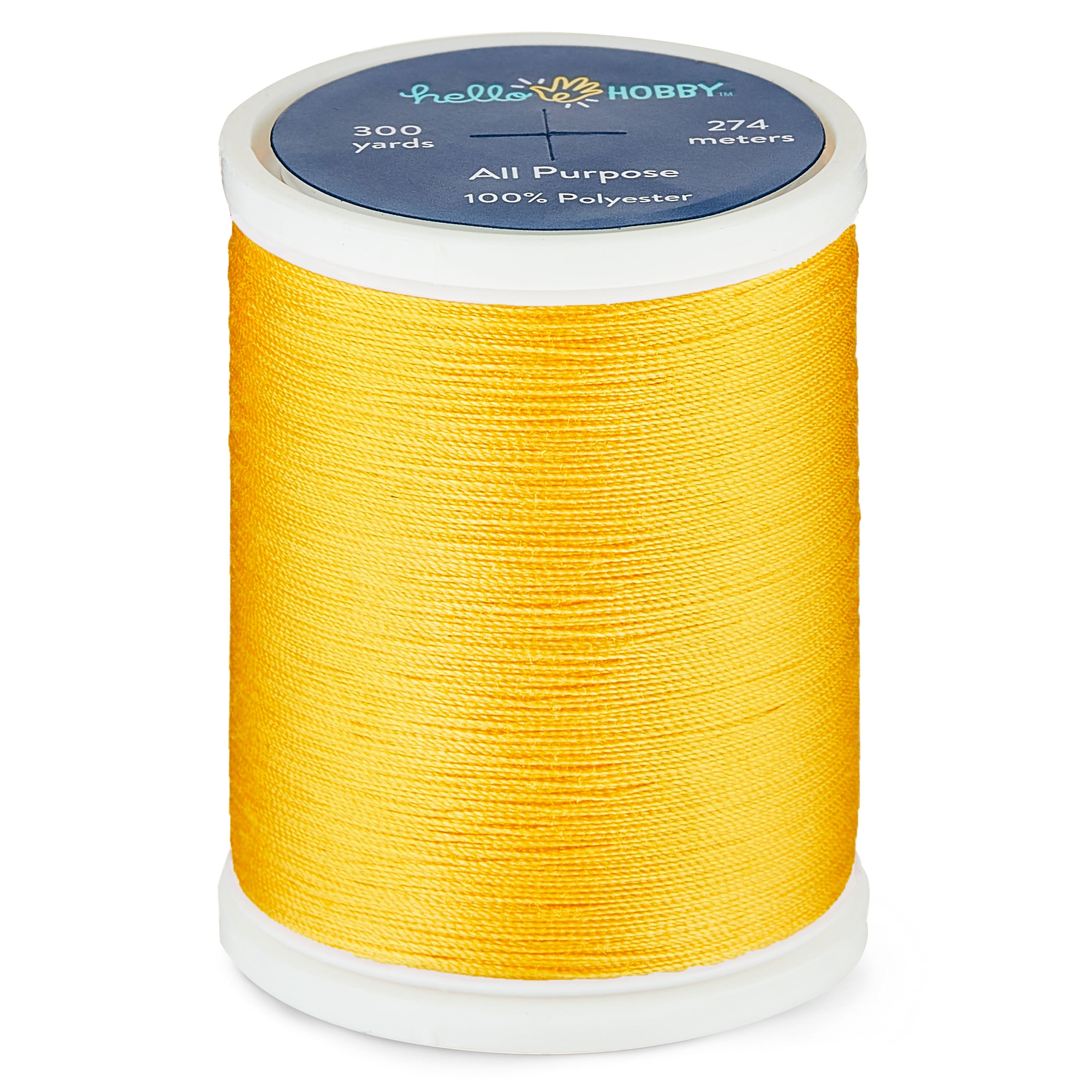 Hello Hobby Curry Yellow 102 100% Polyester All Purpose Thread, 300 ...