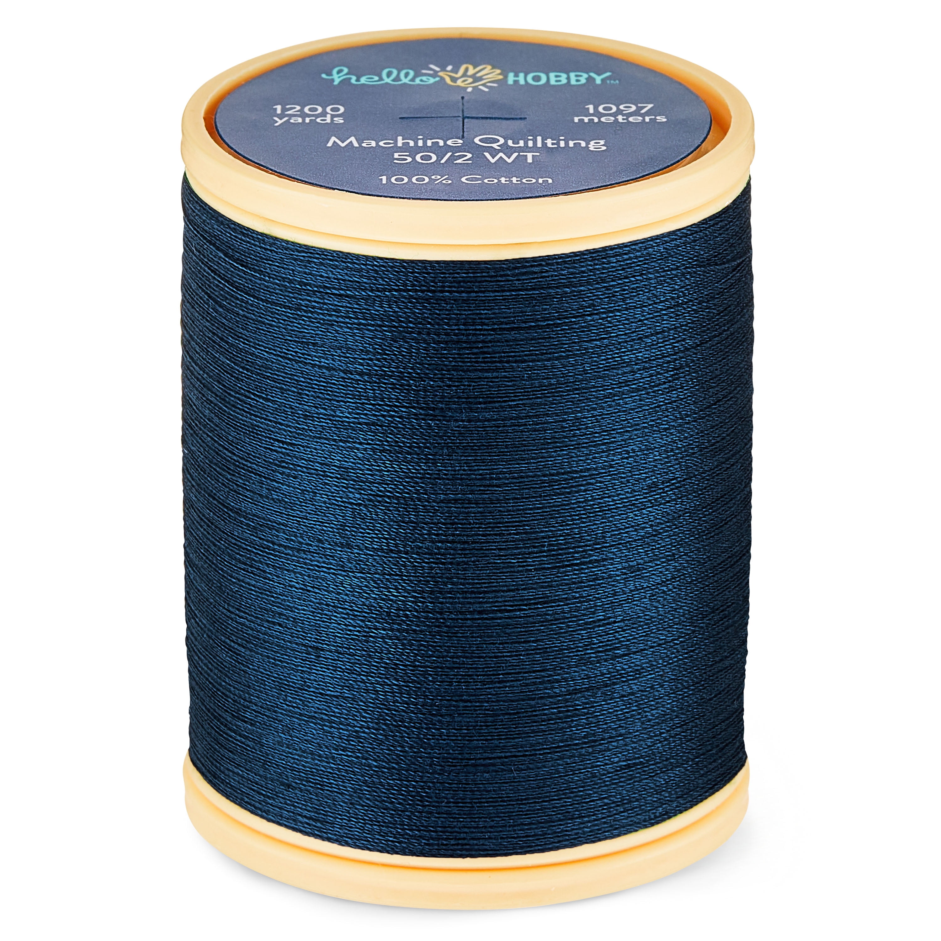 Hello Hobby Dark Blue 100% Pima Cotton Quilting Thread, 50/2 WT, 1200 ...