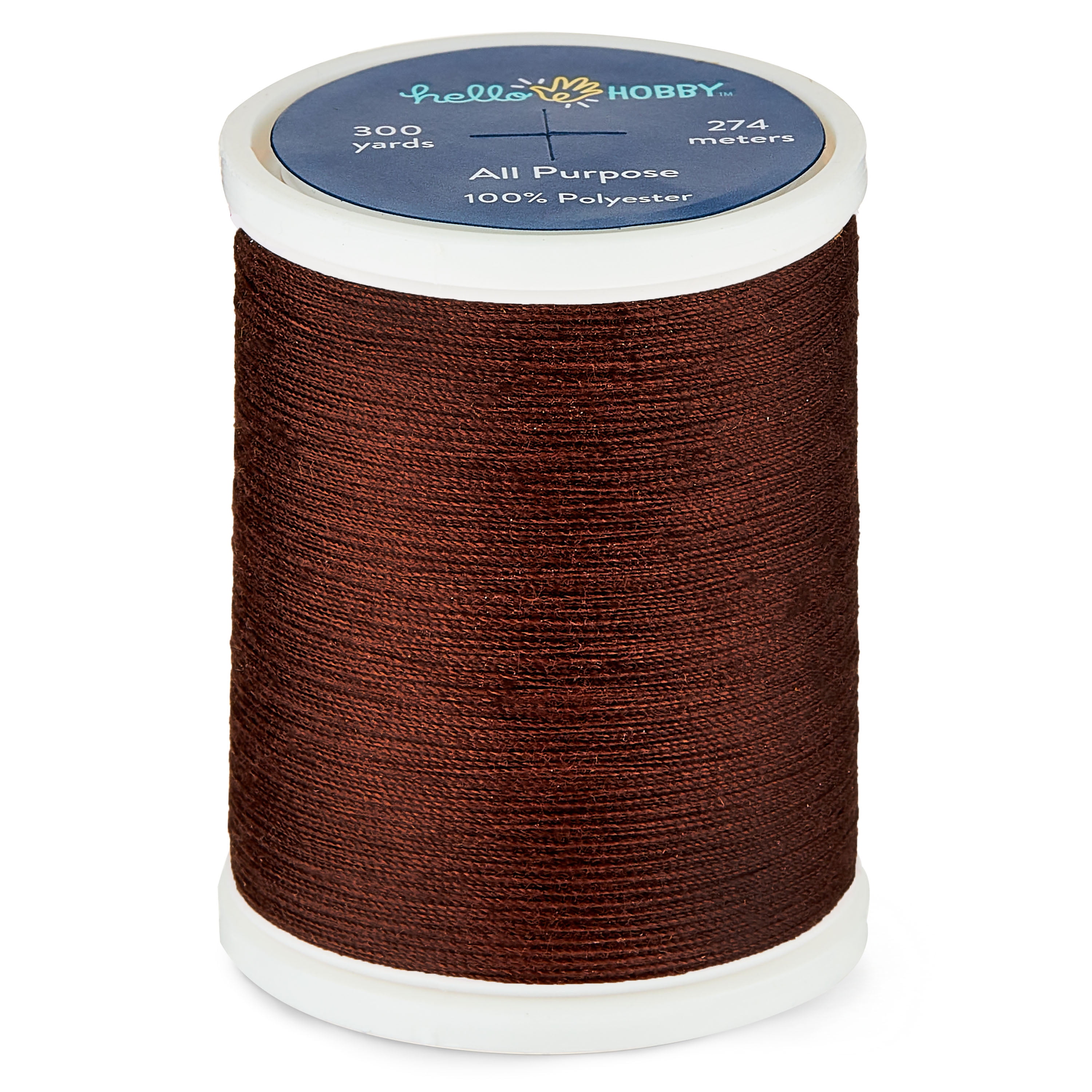 Hello Hobby Darkish Brown 100% Polyester All Purpose Sewing Thread, 300 ...