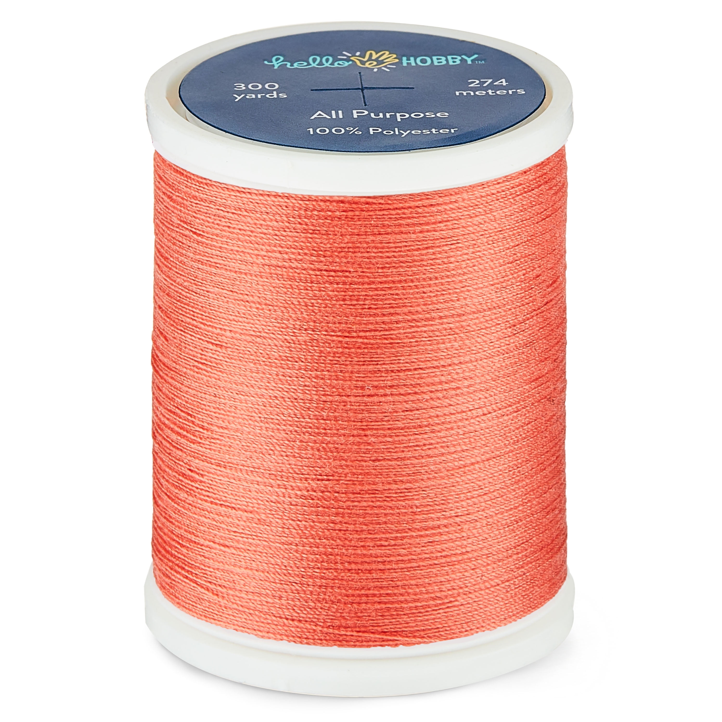 Hello Hobby Deep Apricot 100% Polyester All Purpose Thread, 300 Yards ...