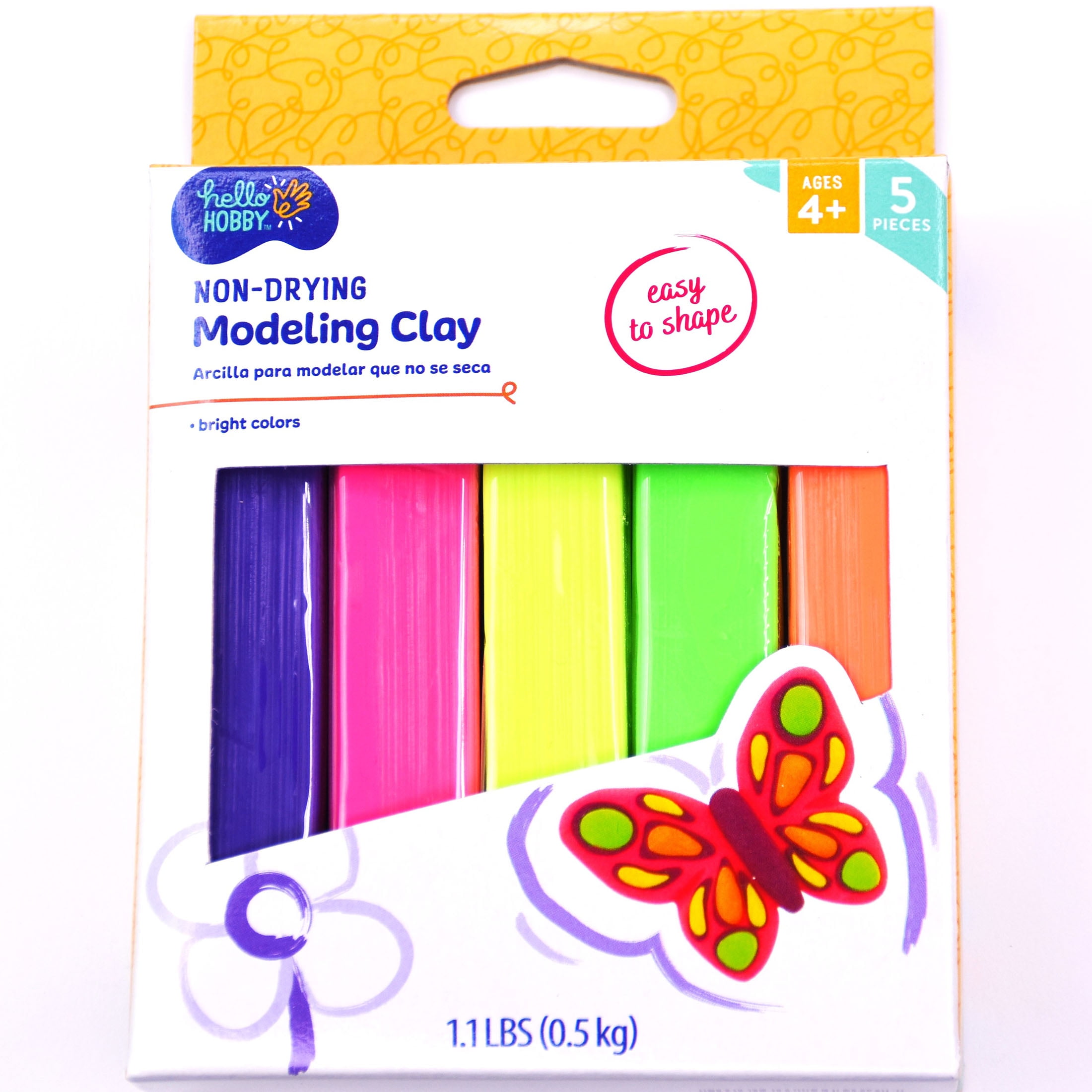 Hello Hobby EZ Shape 1 lb. Non-Drying Brights Modeling Clay - Walmart.com