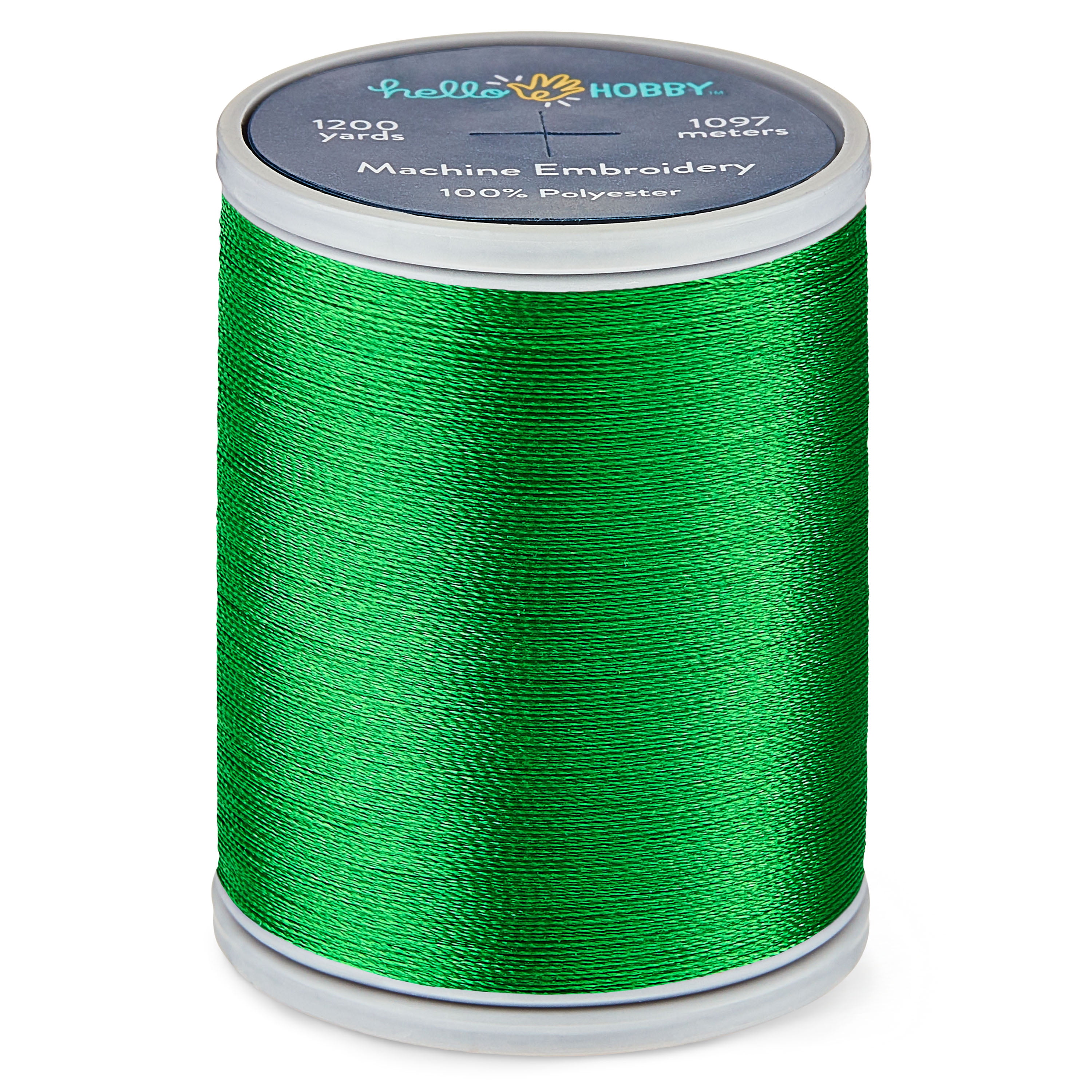 Hello Hobby Emerald Green 100% Polyester Embroidery Thread, 40 WT, 1200 ...