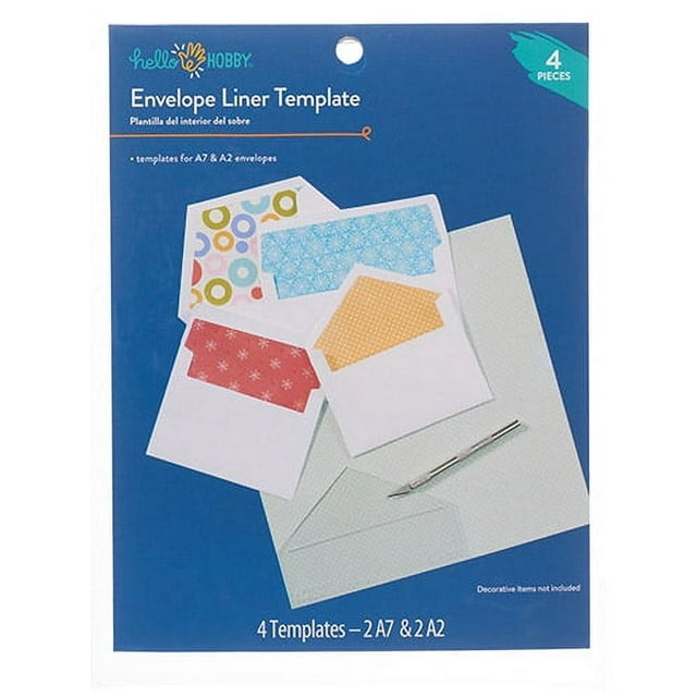 Hello Hobby Envelope Paper Liner Templates A2 & A7, 4 Piece - Walmart.com