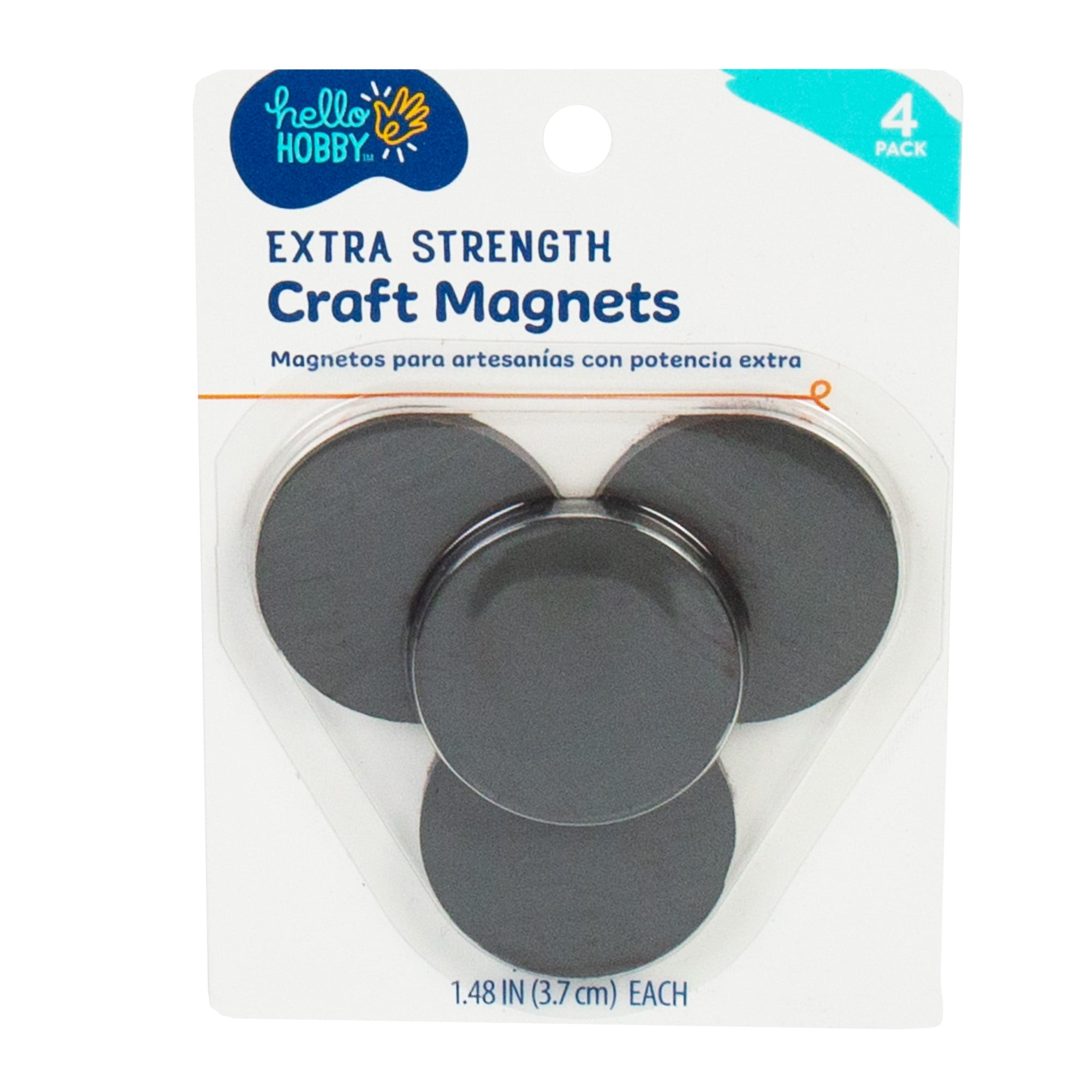 Hello Hobby Extra Strength Craft Magnets 1.48 Inch 4-Pack for Magnetic Display and Projects ...