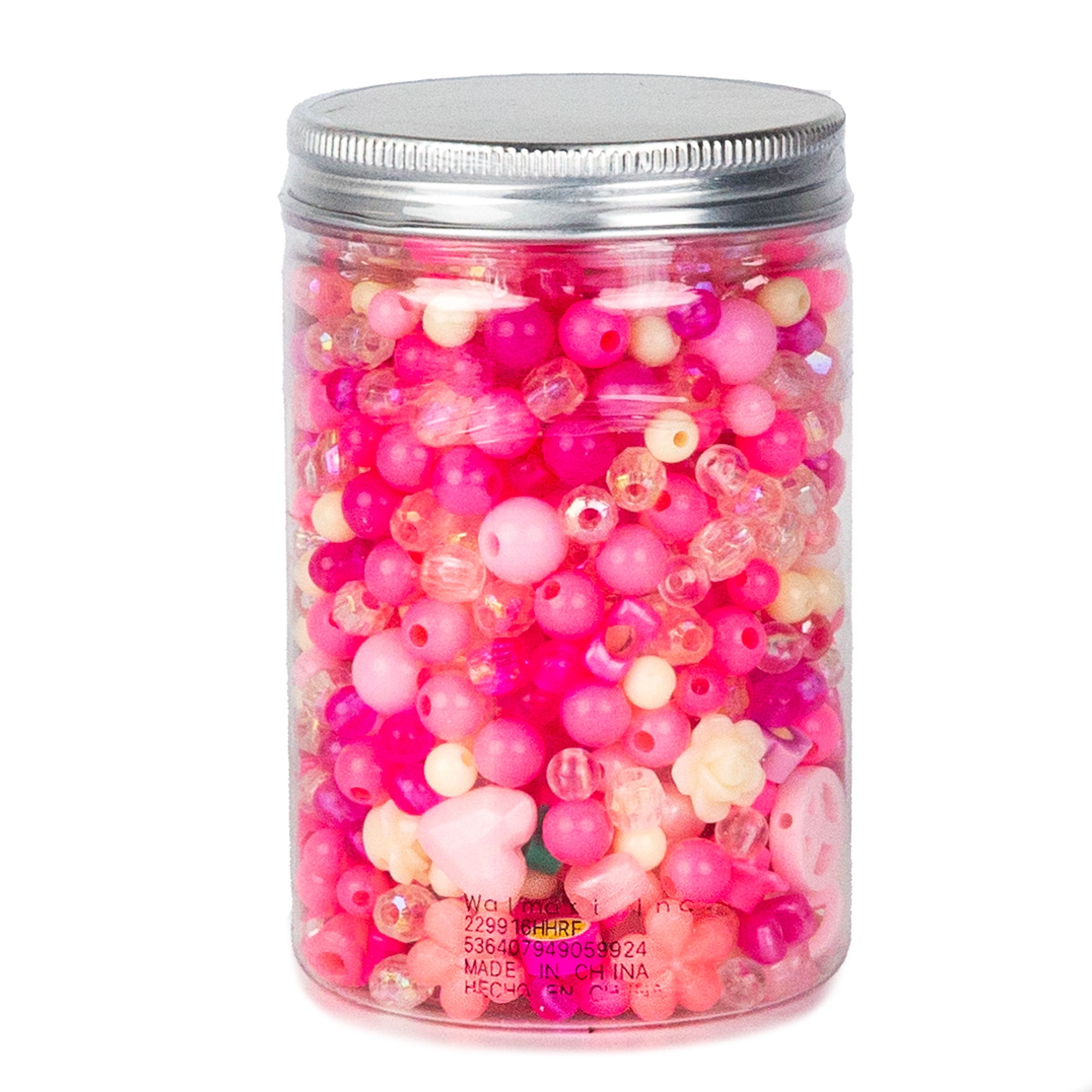 Hello Hobby Fashion Bead Jar Pretty in Pink with 800 Beads, Assorted ...