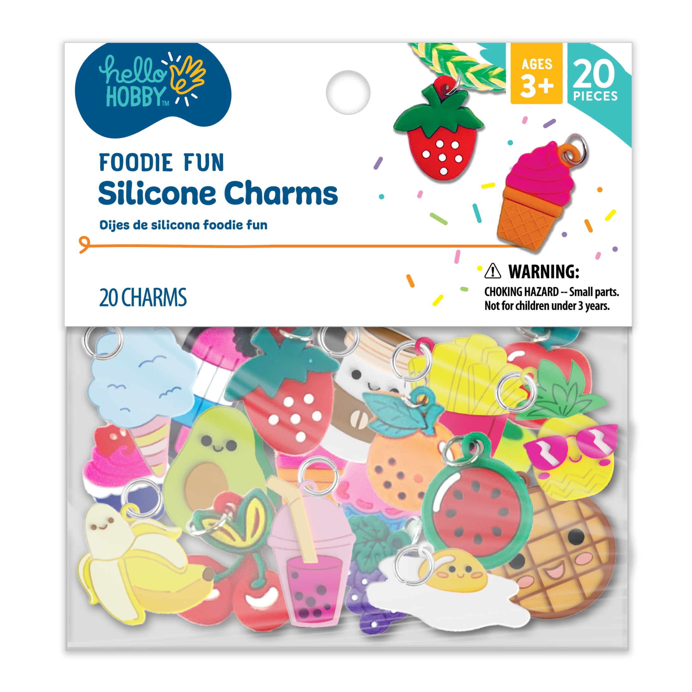 Hello Hobby Silicone Food Charms Set 20 Assorted Food-Shaped Charms for ...