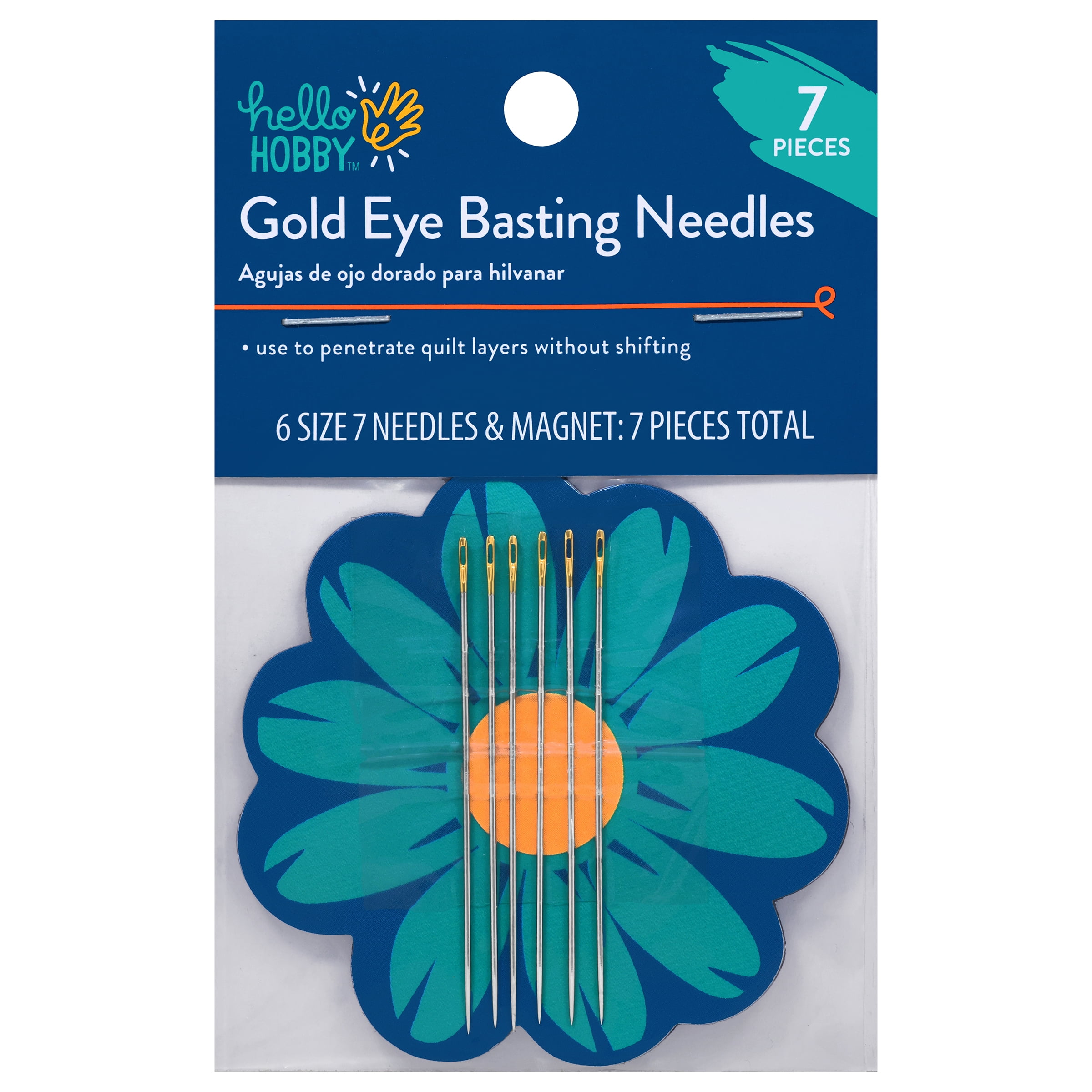 Hello Hobby Gold Eye Basting Hand-Sewing Needles with Magnet, Size 7, 6 ...