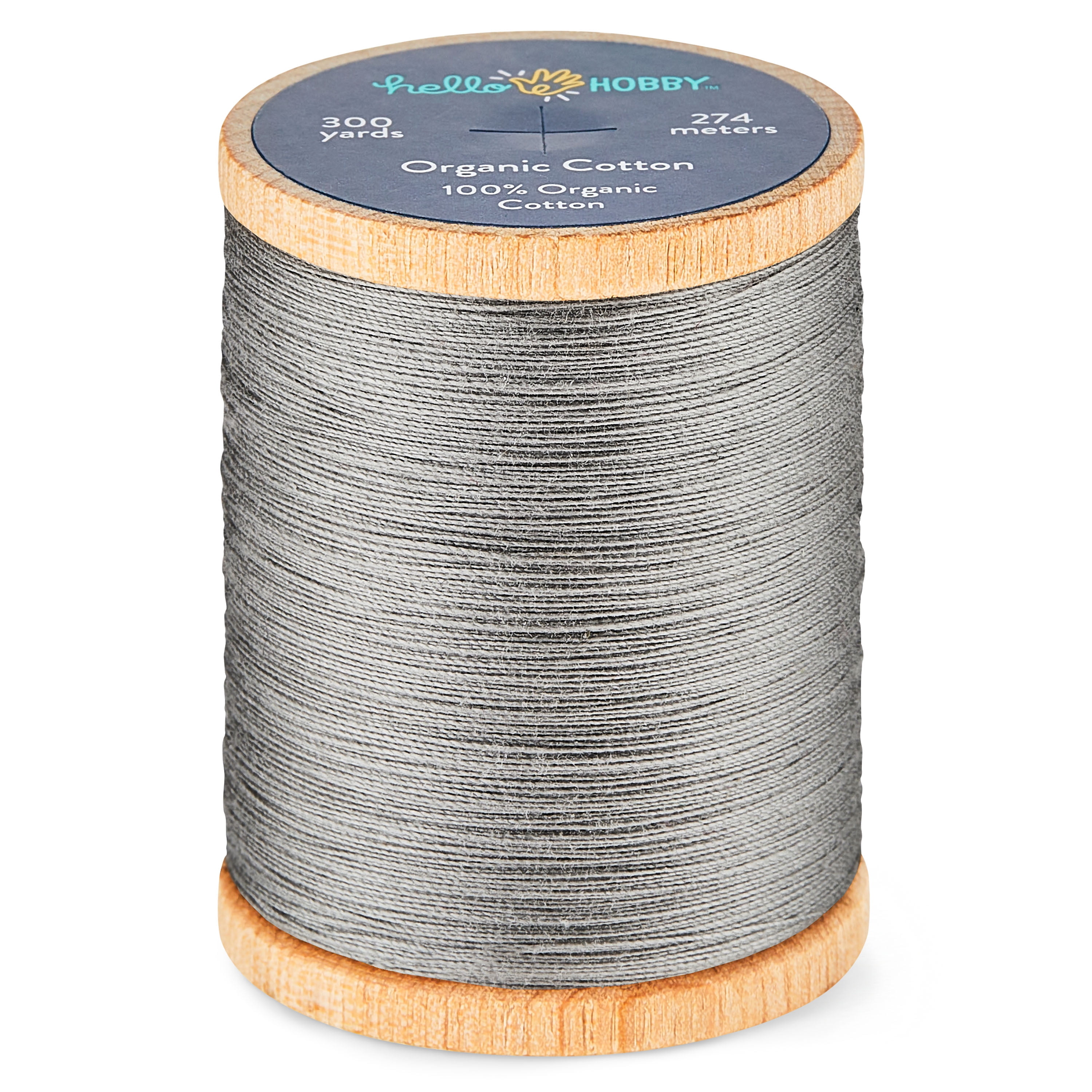 Hello Hobby Gray 100% Organic Cotton All Purpose Thread, 300 Yards ...