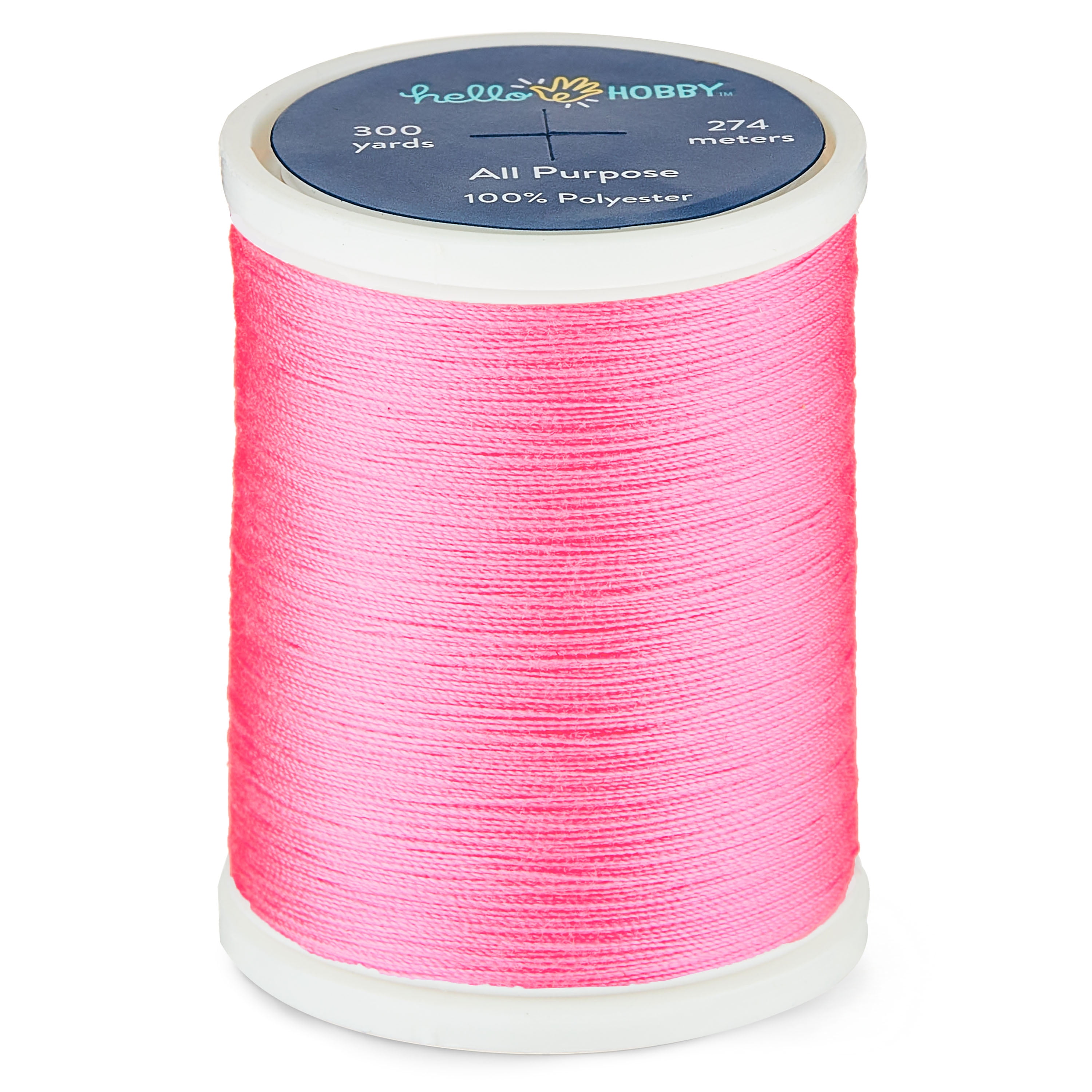 Hello Hobby Hot Pink 100% Polyester All Purpose Thread, 300 Yards for ...
